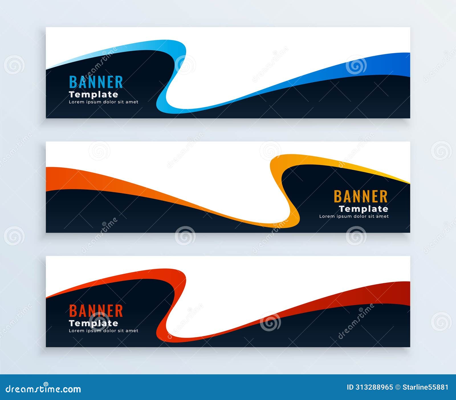 Collection of Abstract Web Header Layout for Modern Promotion Stock ...