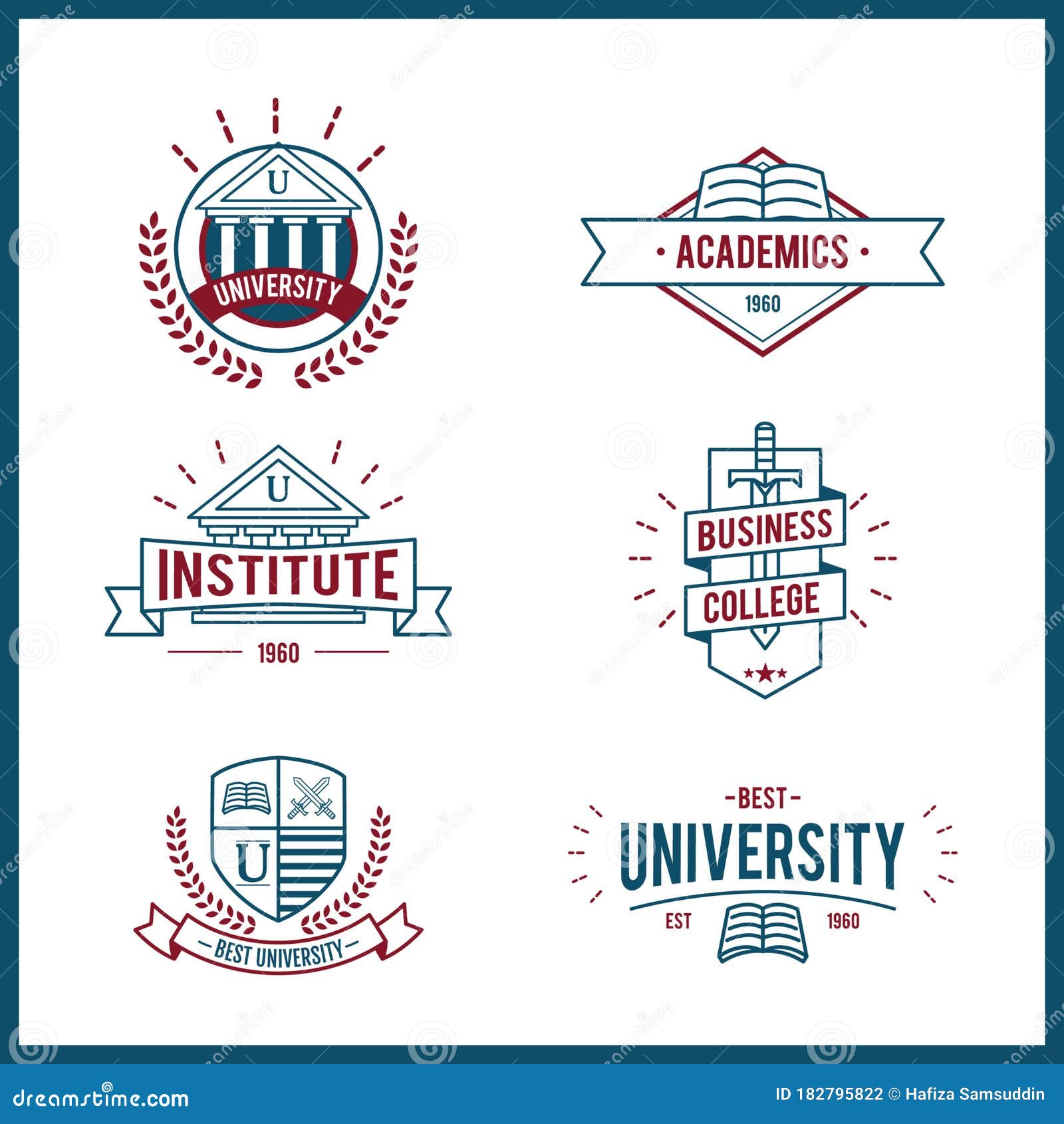 Collection of Academic Badge Designs Stock Vector - Illustration of ...