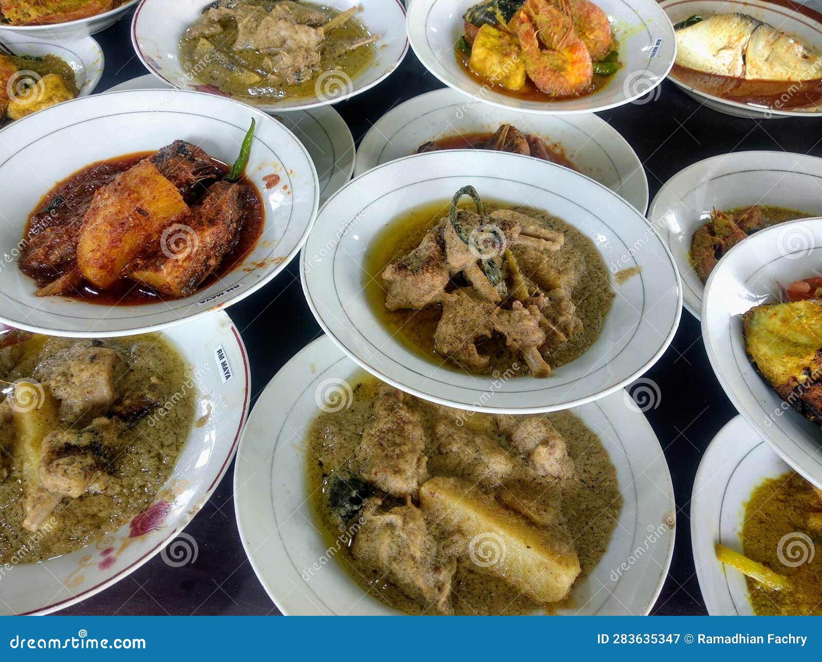 A Collection of Aceh Food in Plates Stock Image - Image of food, plates ...
