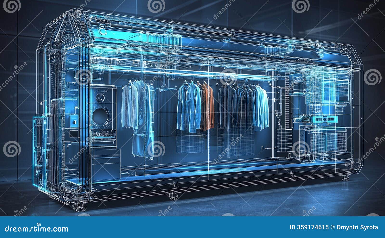 Futuristic Mechanized Wardrobe Designs Stock Illustration ...