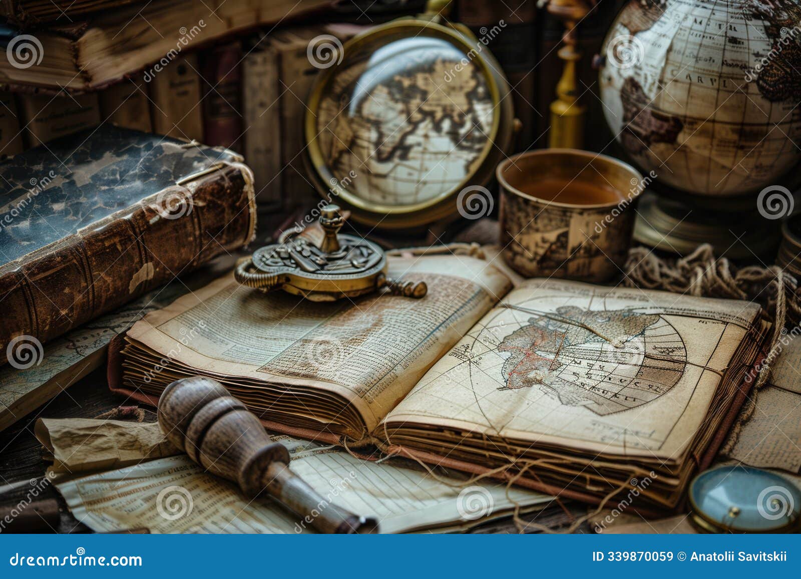 A Collection of Ancient Books, Maps, and Artifacts Creates a Rich ...