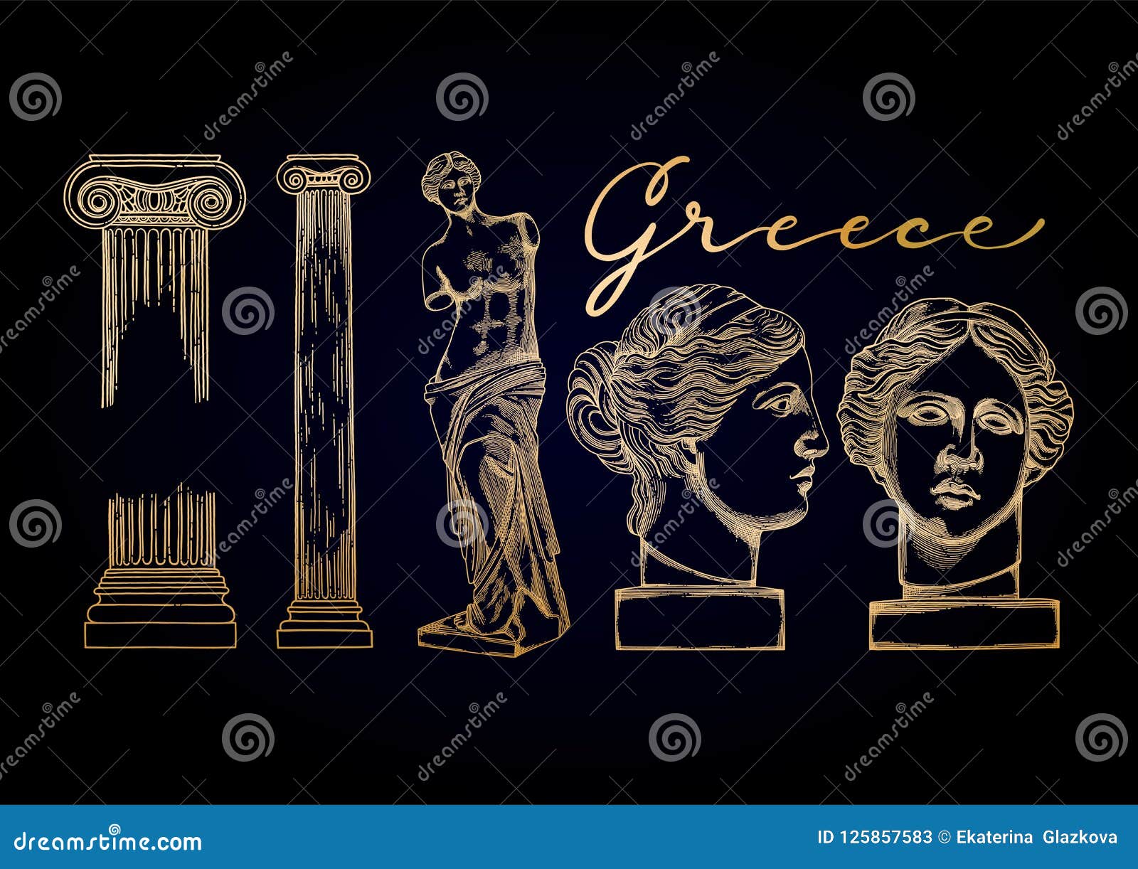 Venus De Milo Head Sculpture Drawn In Engraving Technique Vector ...