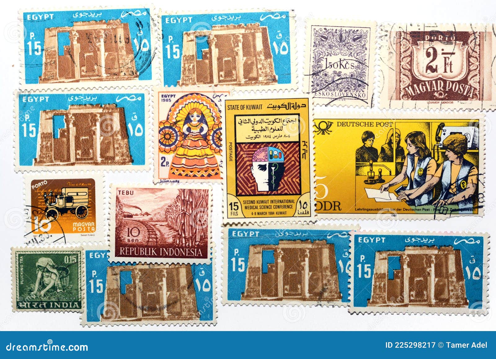 A Collection of Ancient and Old Postage Stamps from Different Countries ...