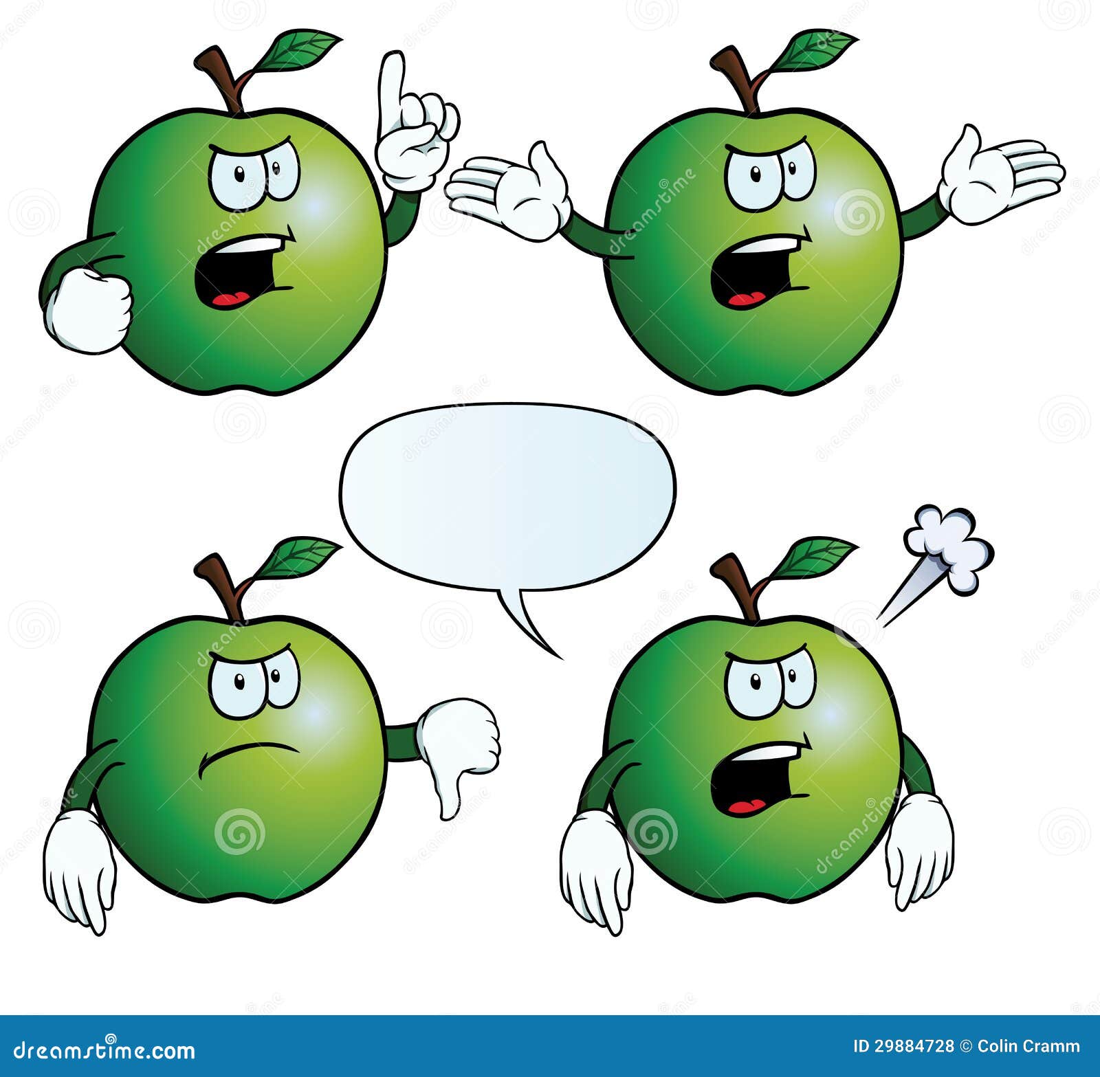 Angry apple set stock vector. Illustration of aggressiveness - 29884728