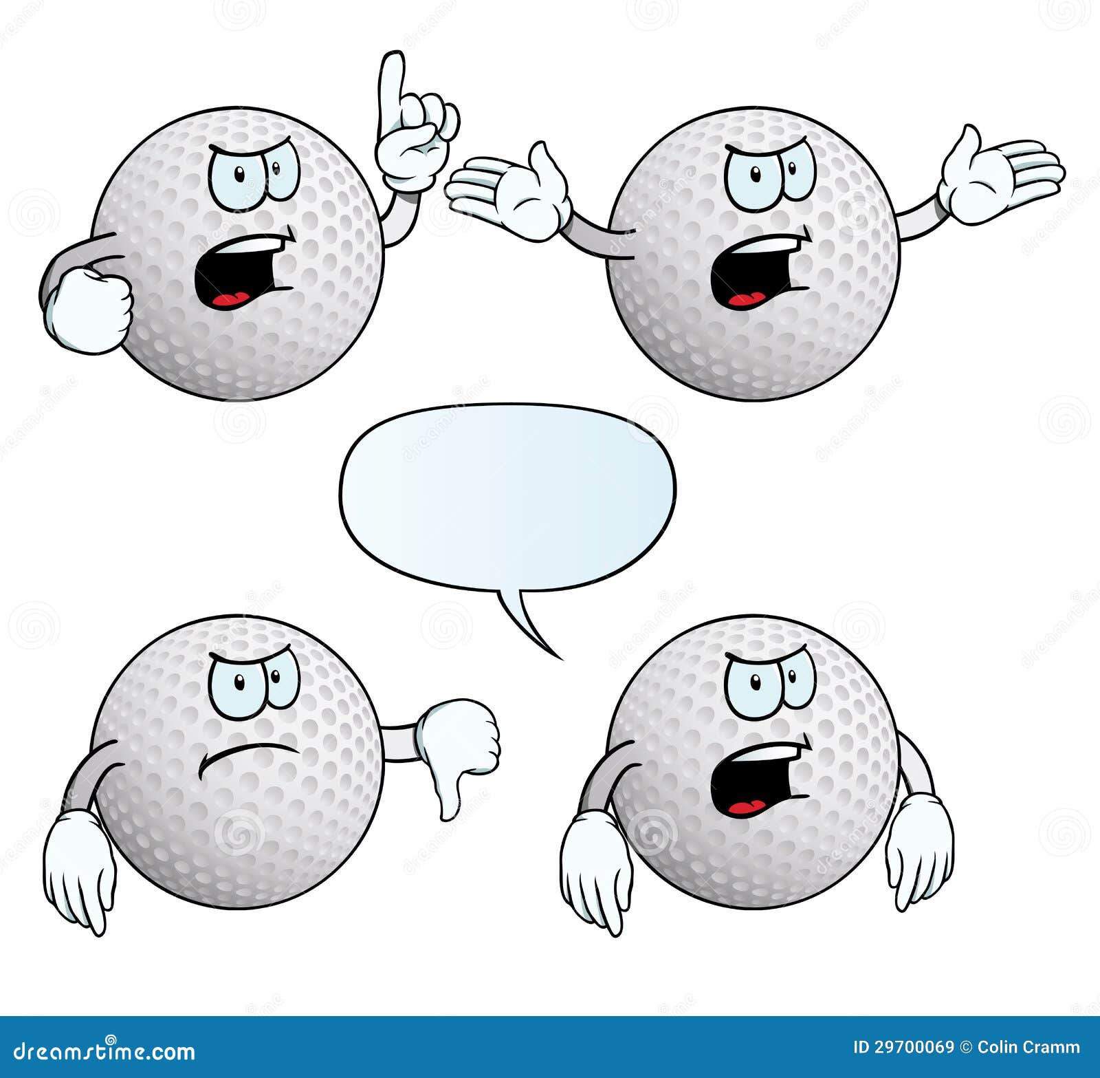 Angry golf ball set stock vector. Illustration of pose - 29700069