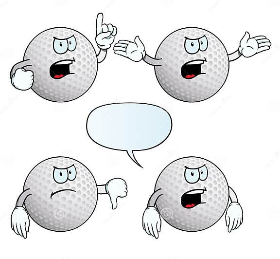 Angry golf ball set stock vector. Illustration of pose - 29700069