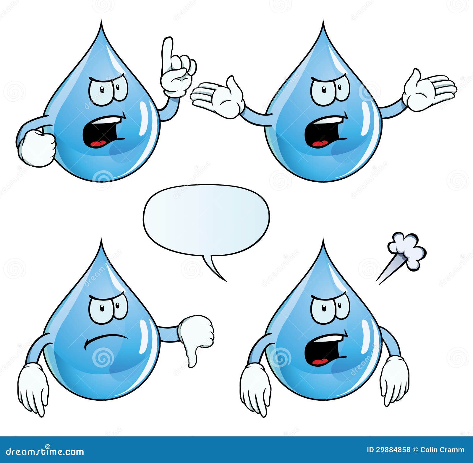 Angry water drop set stock vector. Illustration of drawing - 29884858