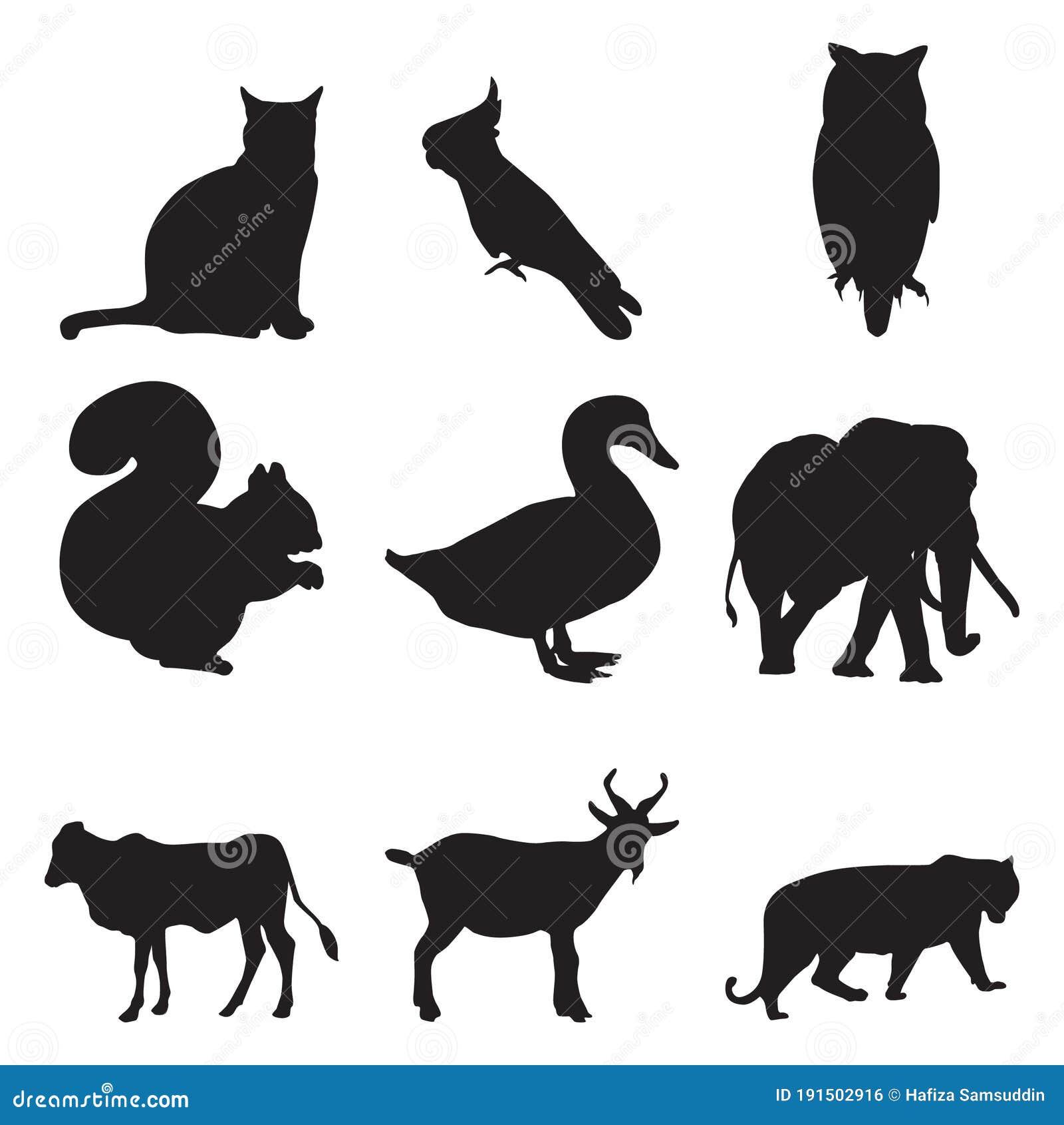 Collection of Animal Silhouettes. Vector Illustration Decorative Design ...