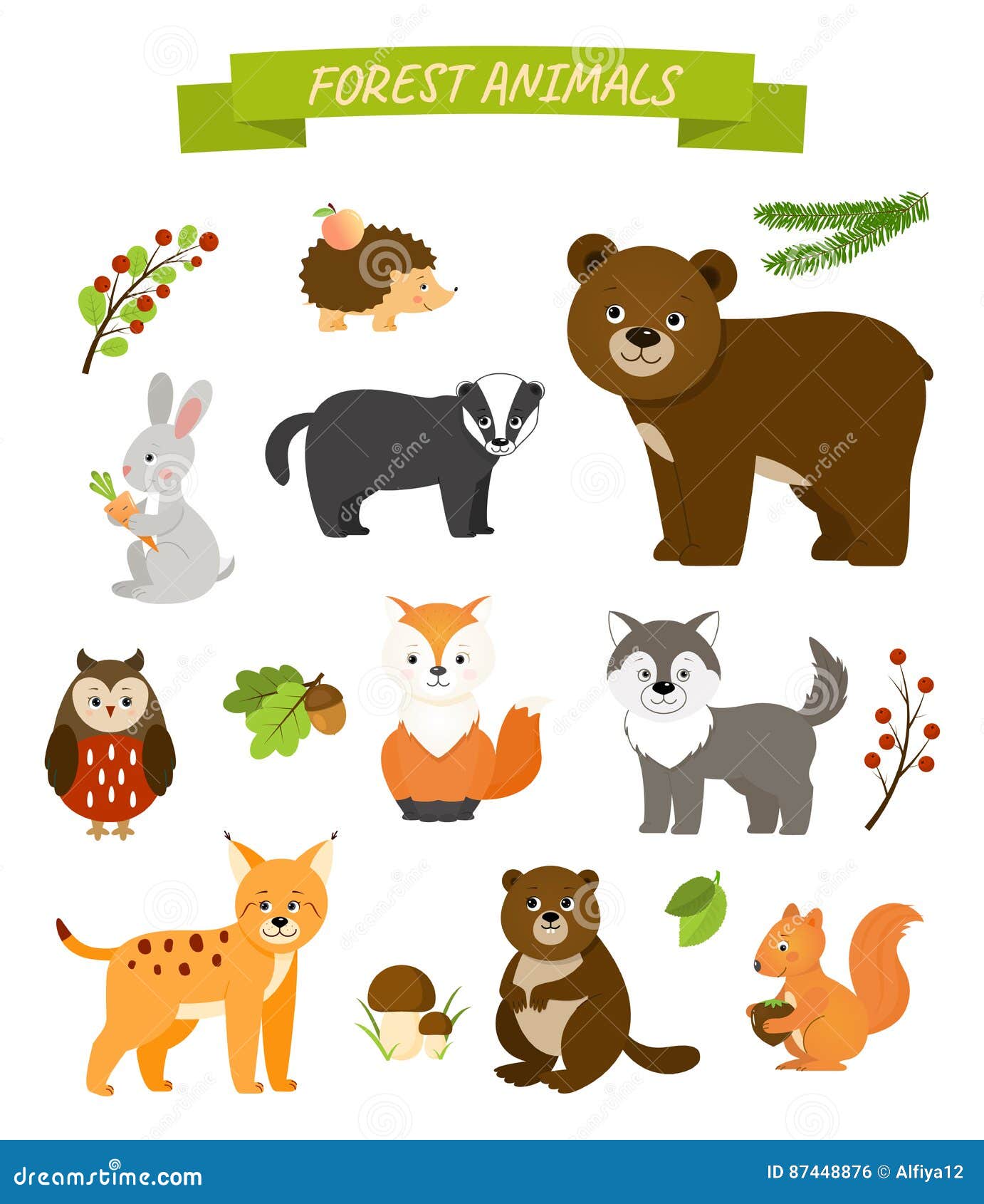 Collection of animals stock vector. Illustration of natural - 87448876