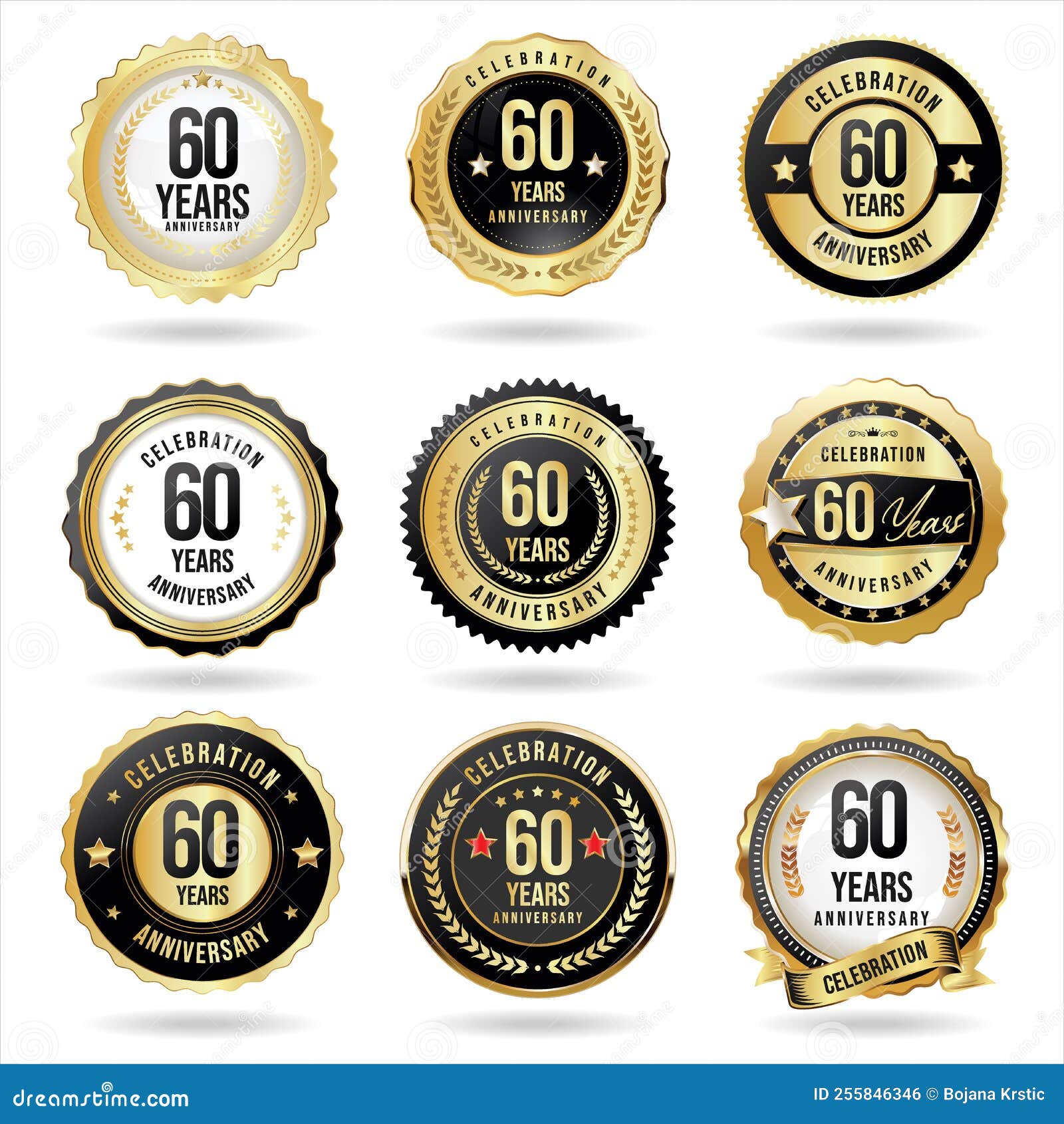 Collection of Anniversary Logotype Celebration Emblem Stock Vector ...