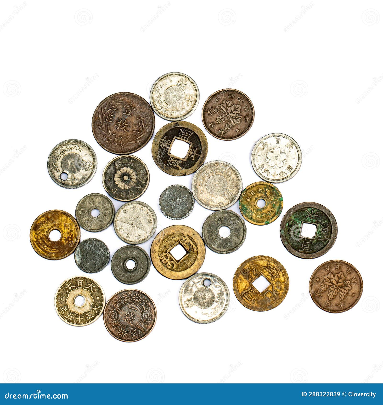 Collection of Antique Asian Coins Stock Image - Image of costs ...