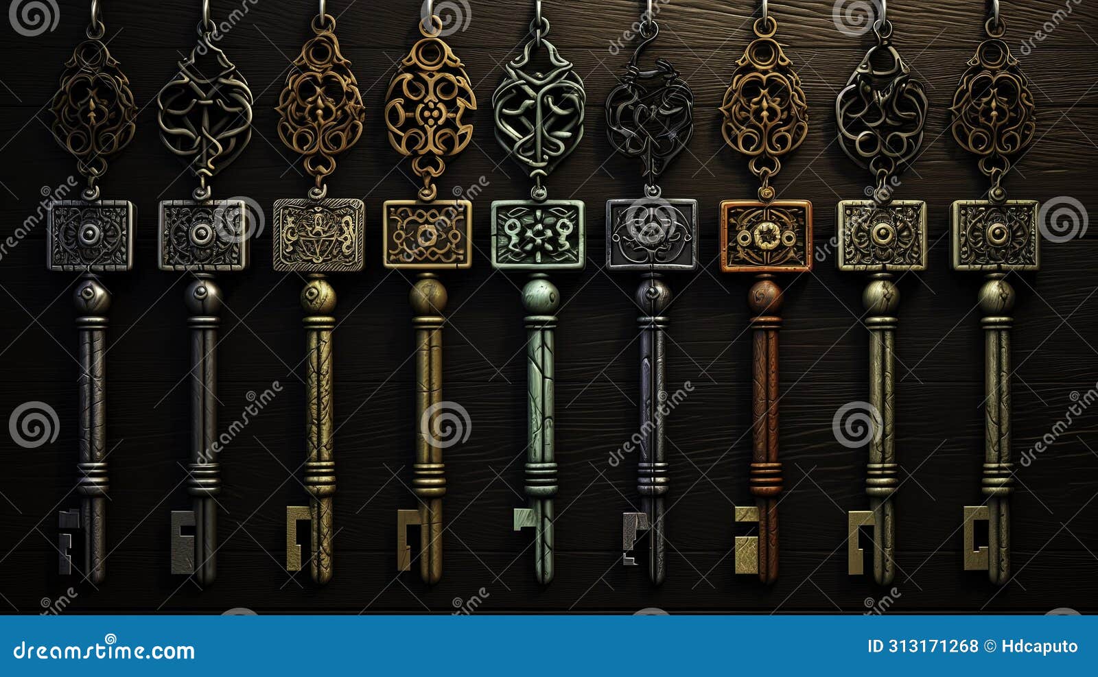 Collection of Antique Bronze, Copper and Iron Keys Stock Illustration ...
