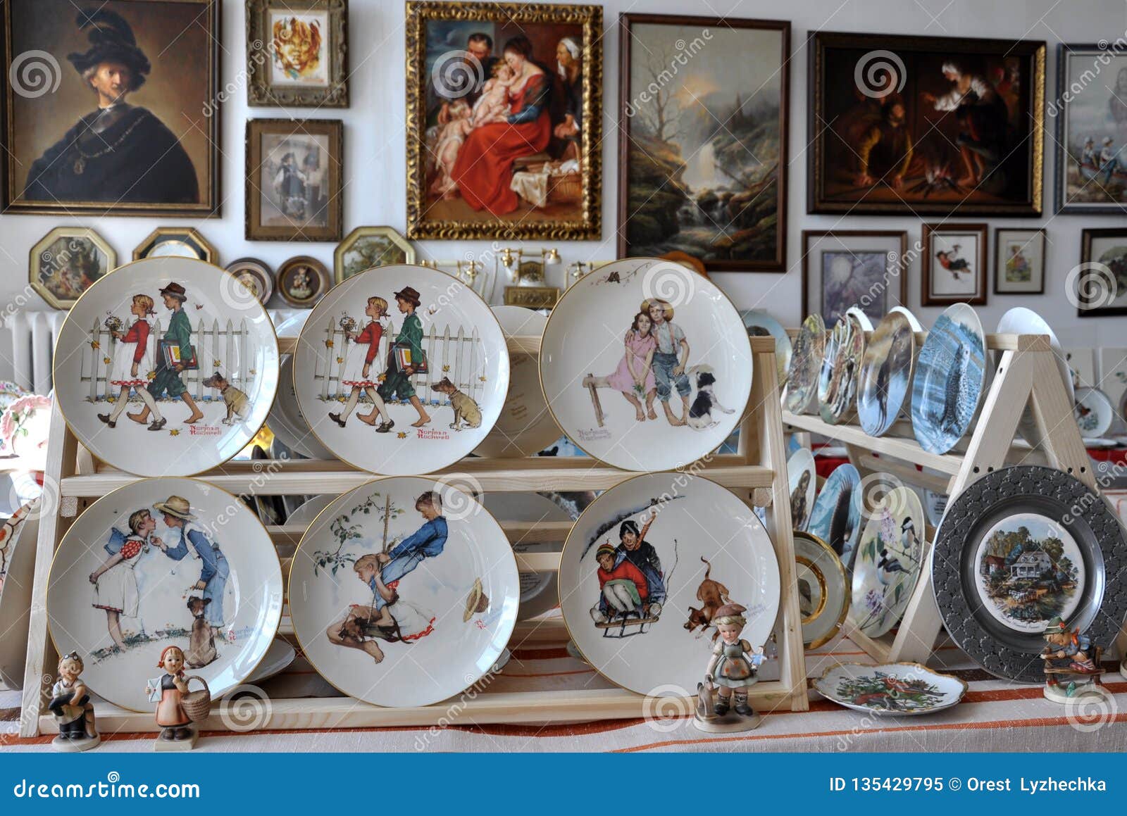 Collection of Antique Decorative Ceramic Plates Editorial Image - Image ...