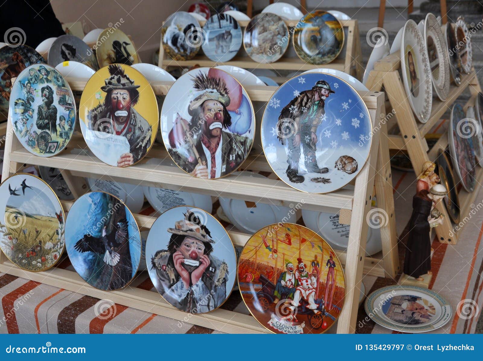 Collection of Antique Decorative Ceramic Plates Editorial Photography ...