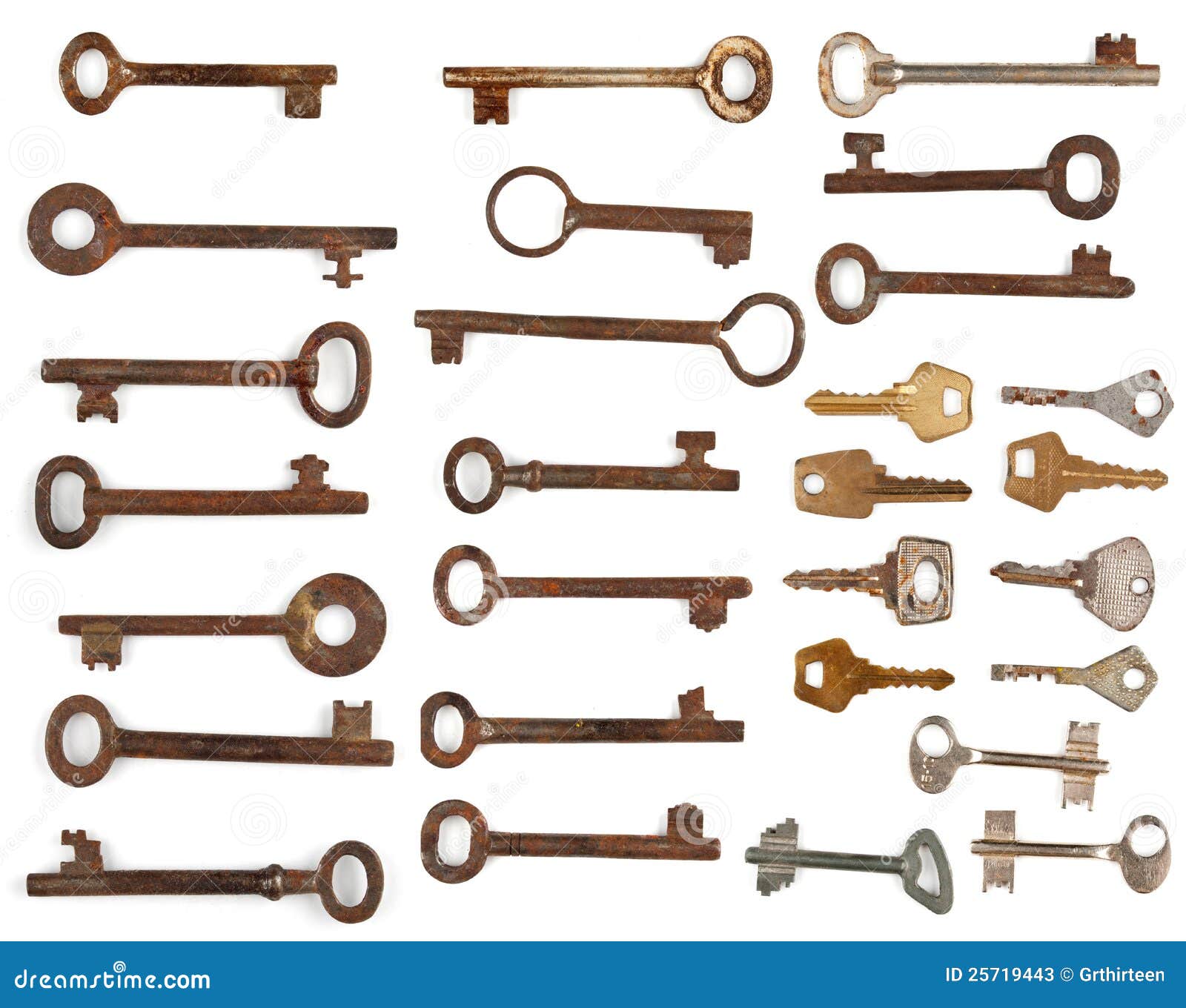 Collection antique keys stock illustration. Illustration of artifacts ...