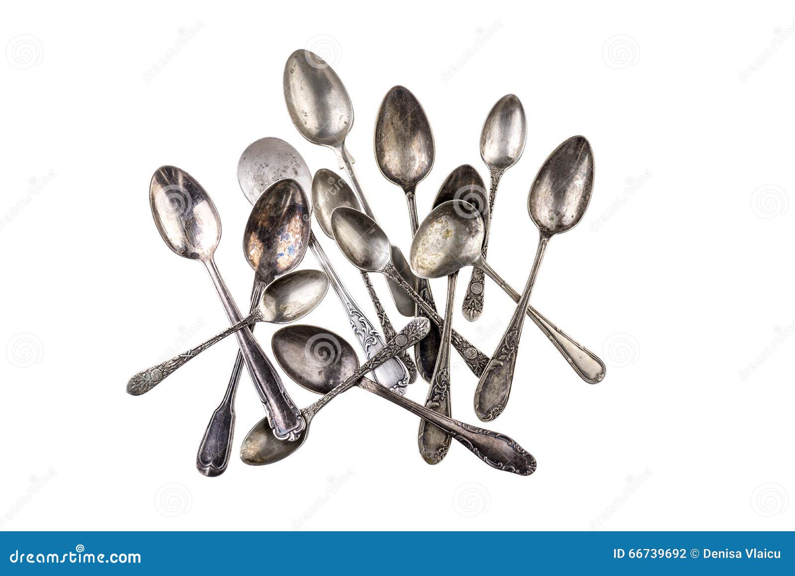 Collection of Antique Teaspoons Stock Photo - Image of collection ...