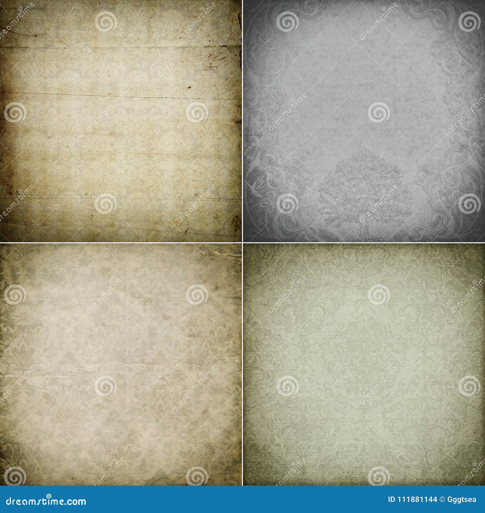 Collection Antique Vintage Paper Textures Stock Illustration ...