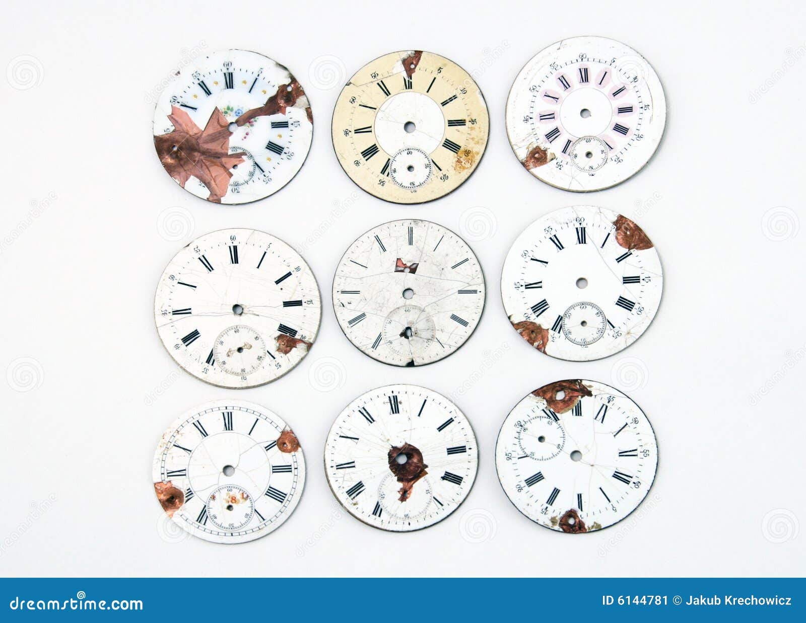 Collection of Antique Watch Faces Stock Image - Image of numbers, time ...