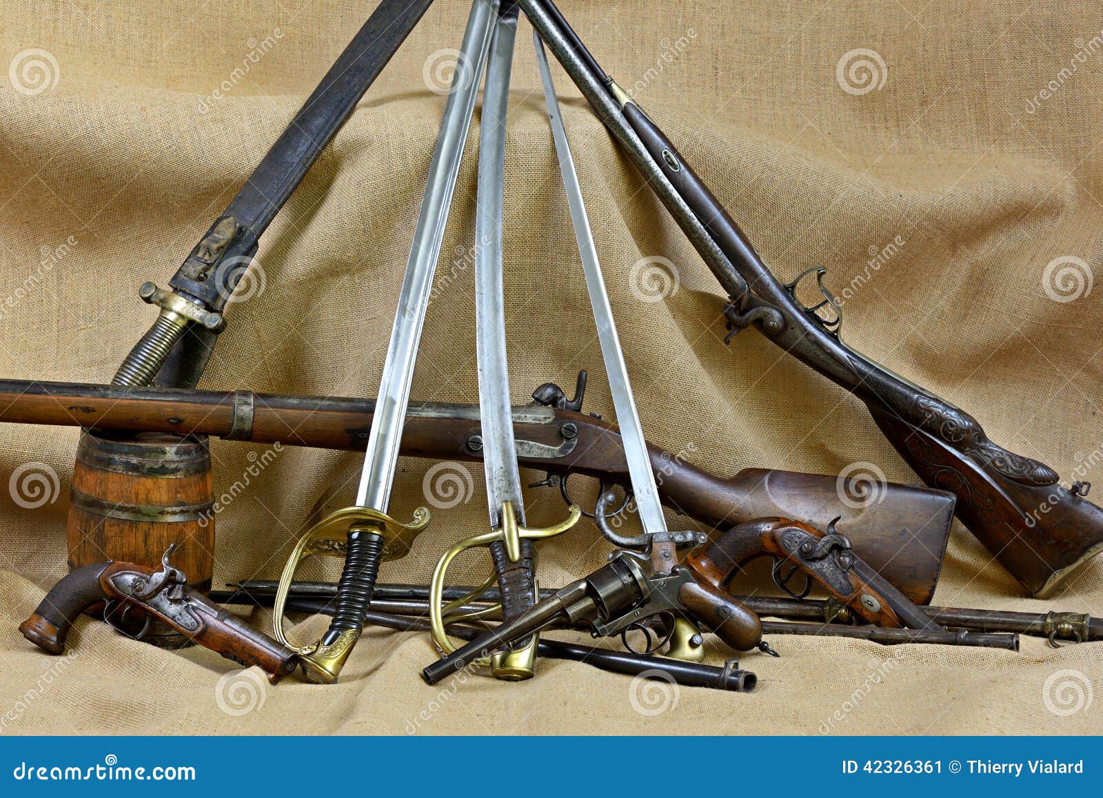 Collection arms three stock image. Image of pistol, collectible - 42326361