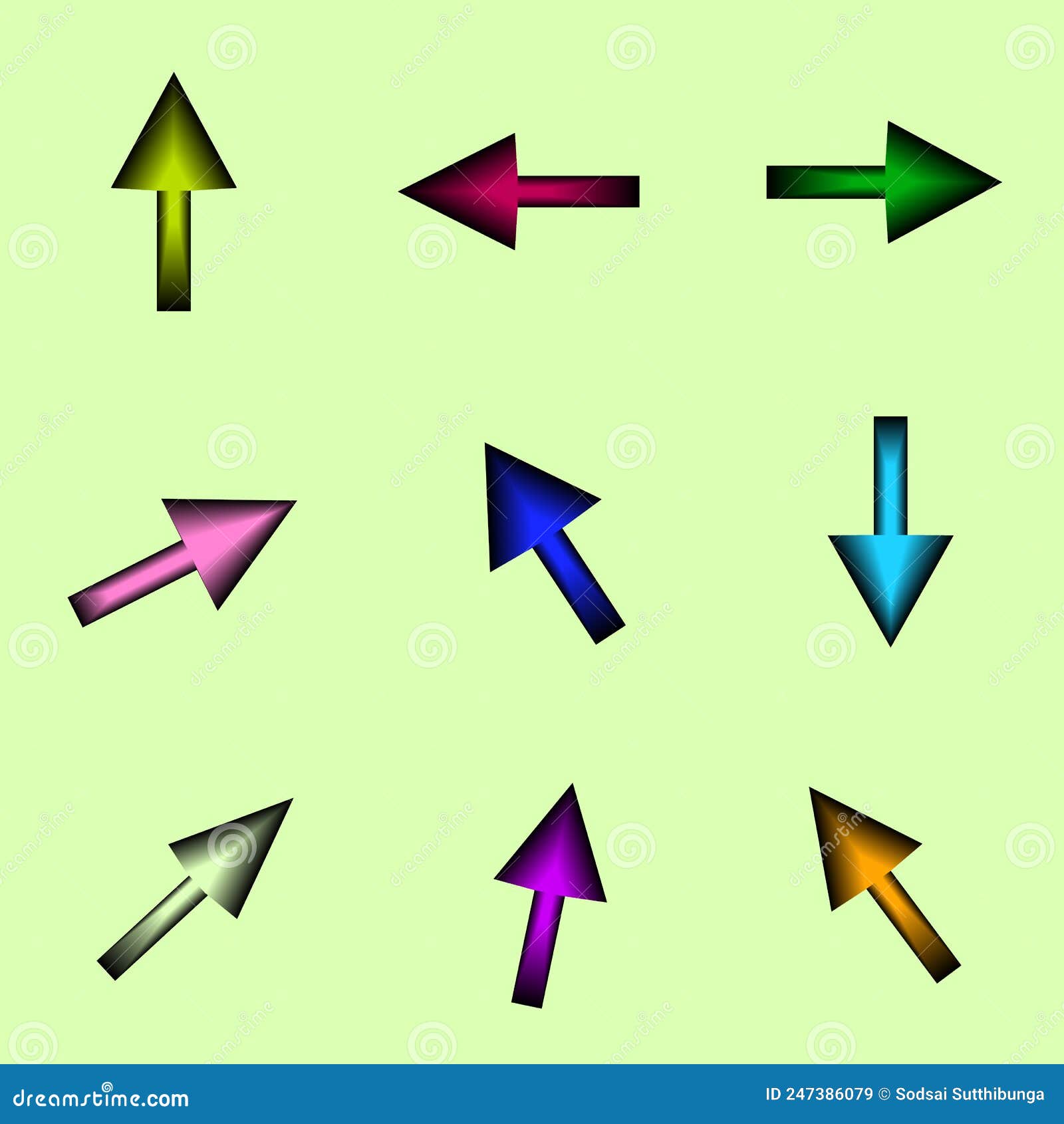 Collection of Arrow Button Icons Click Upload Download Direction ...