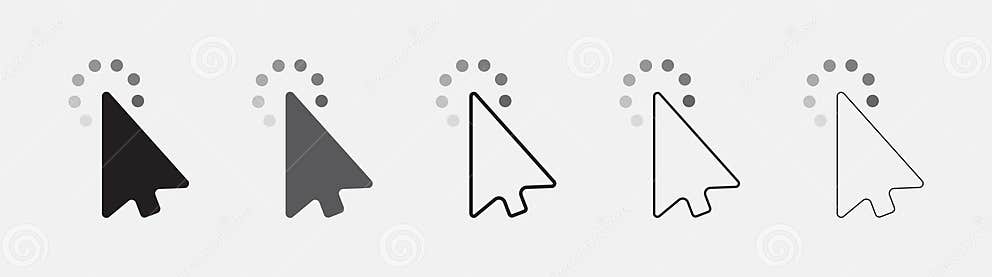 Collection of Arrow Pointer, Cursor Icon, Click or Press Cursor in Flat ...