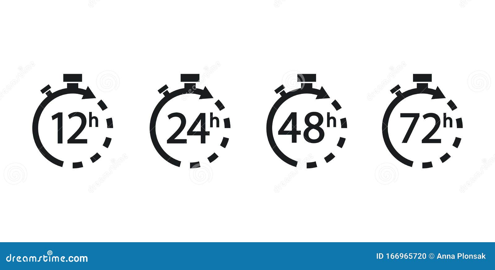 3D Set Of Arrows Clock And Time Icons. 12, 24, 48, 72 Hours. Time ...