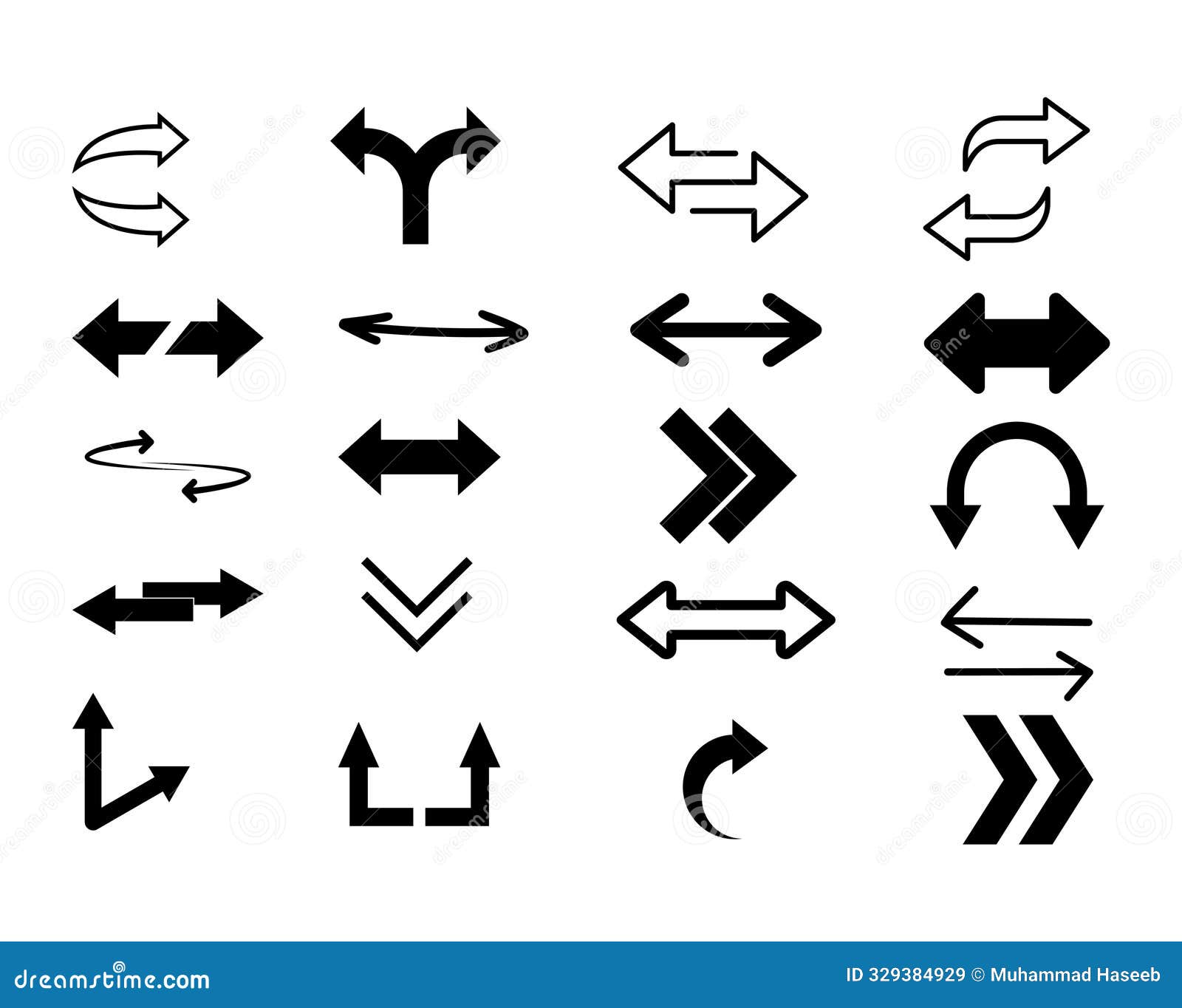 Collection of Arrows, Icons or Symbols, Vector File. Stock Illustration ...