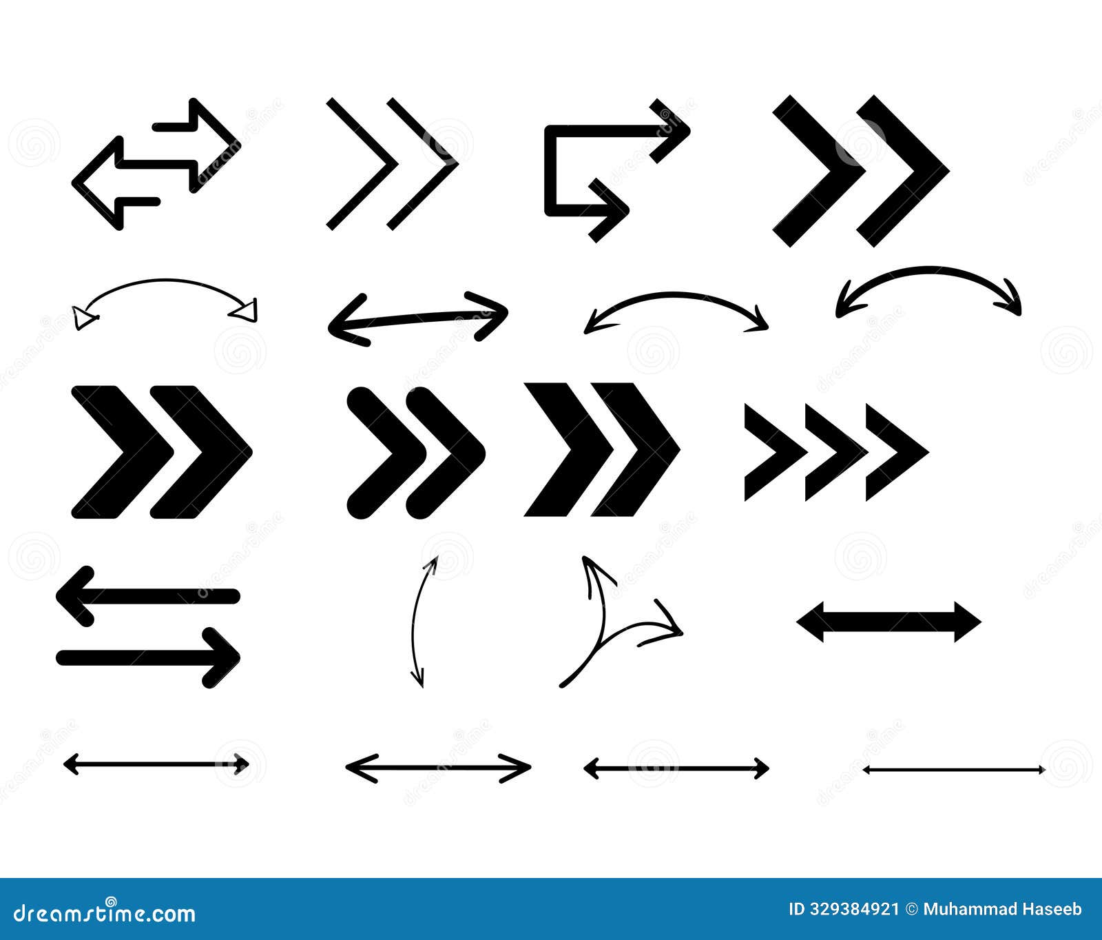 Collection of Arrows, Icons or Symbols, Vector Illustrator File. Stock ...