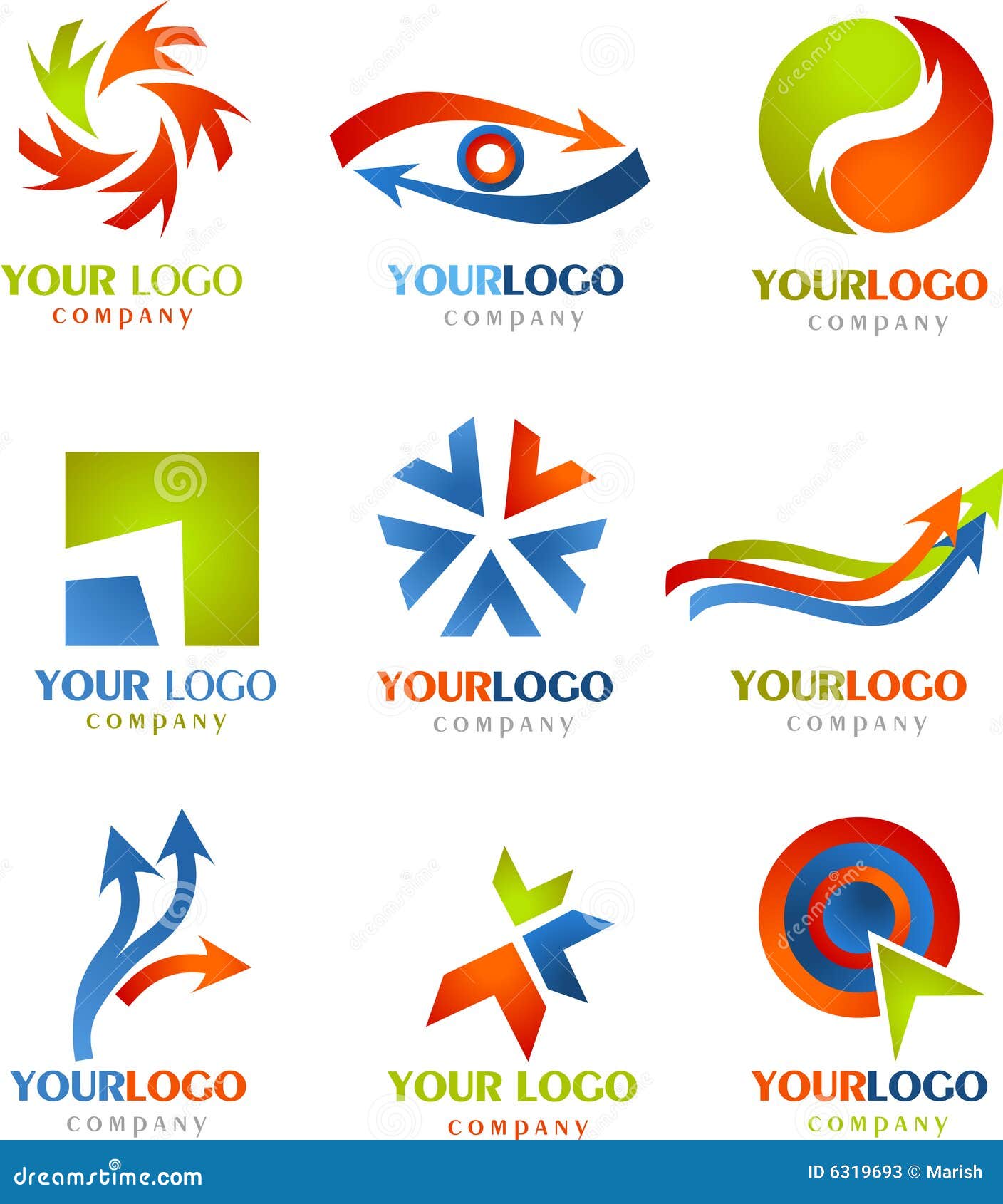 Collection of ARROWS Logos and Icons Stock Vector - Illustration of ...