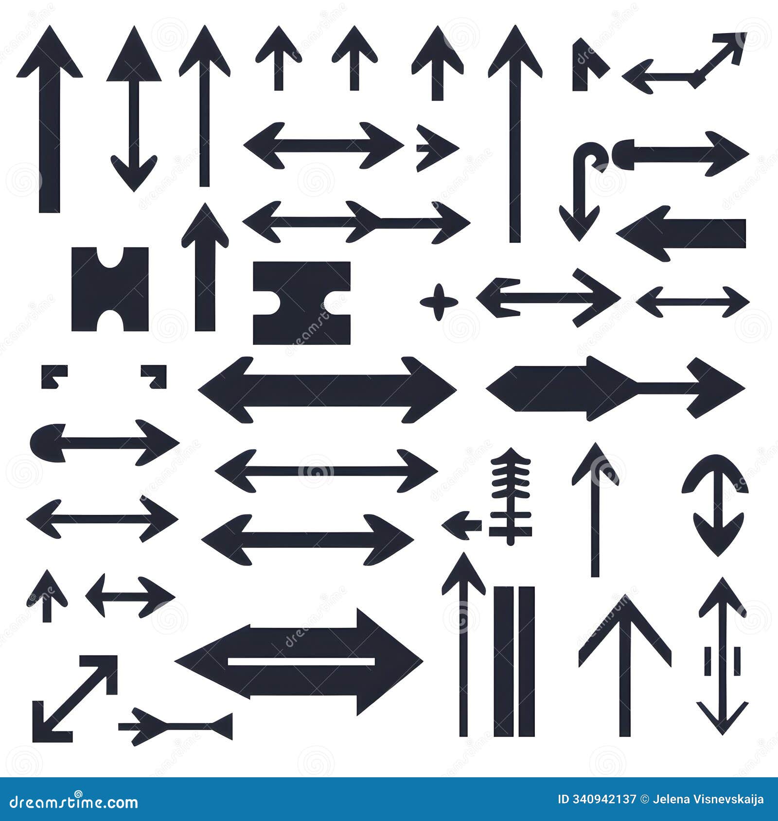 A Collection of Arrows in Various Orientations and Sizes Stock ...