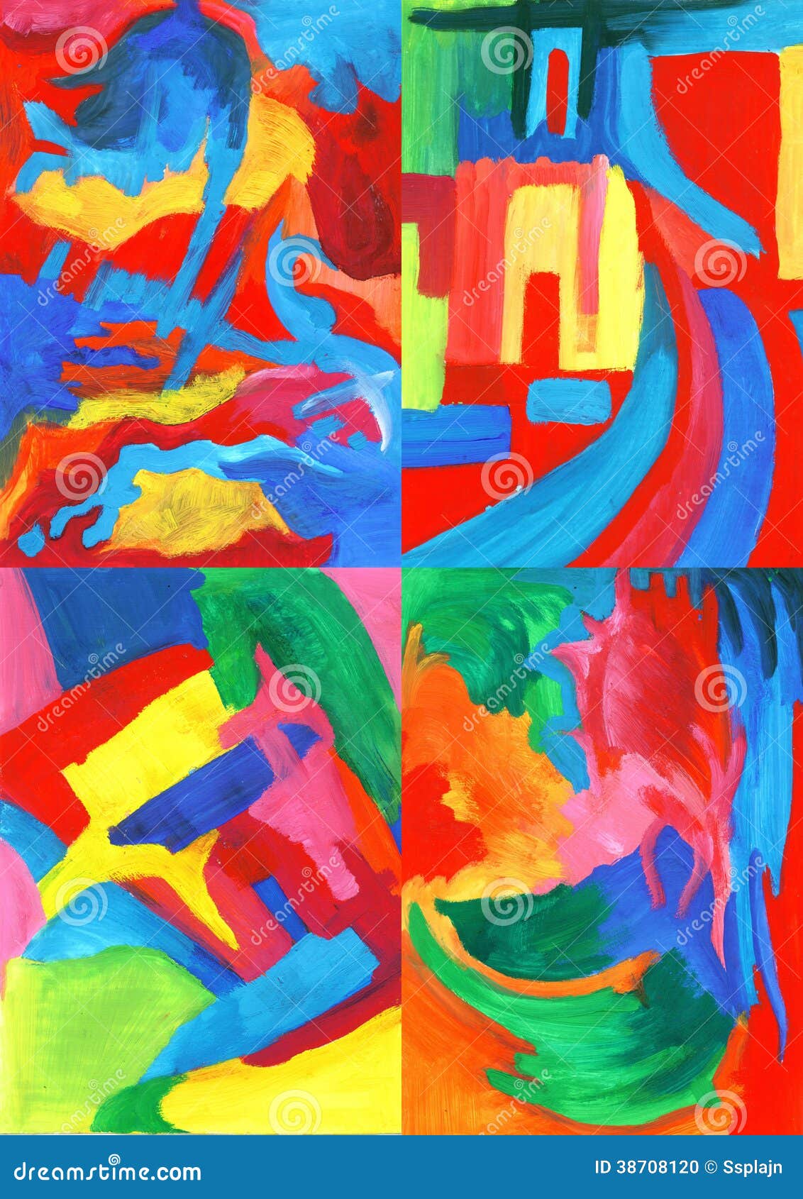 Collection of Art Abstract Paintings Stock Illustration - Illustration ...