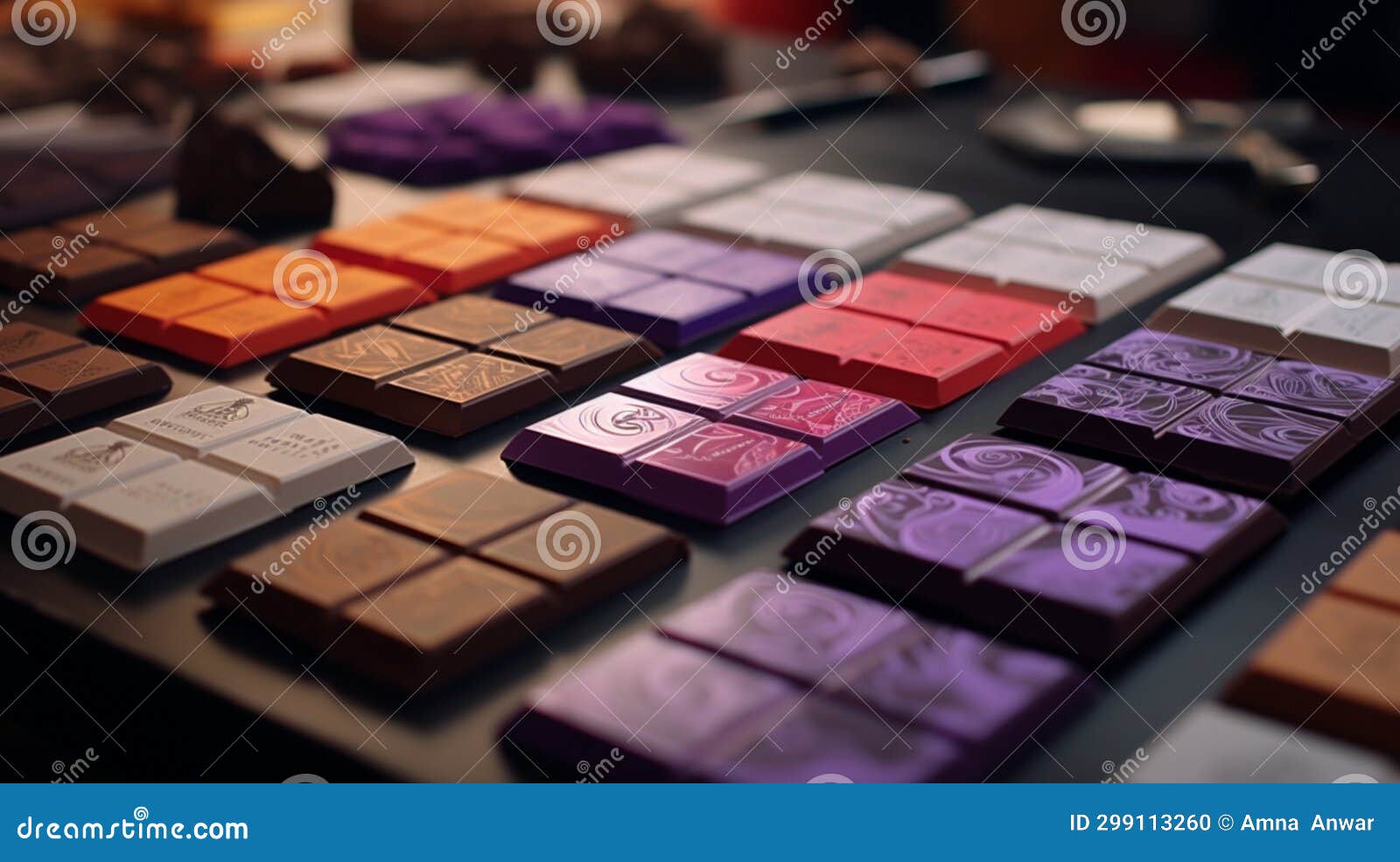 A Collection of Artisanal Chocolate Bars with Unique Flavor Profiles in ...