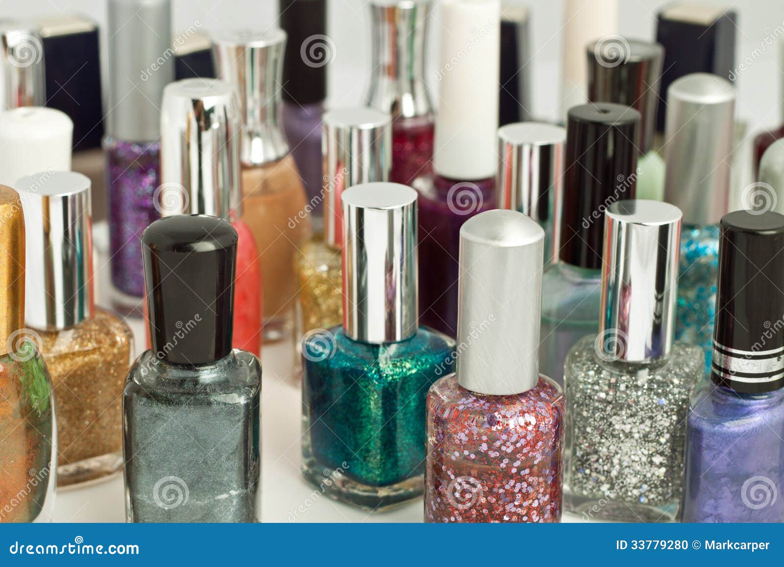 Collection of Assorted Colored Nail Polish Stock Photo - Image of ...