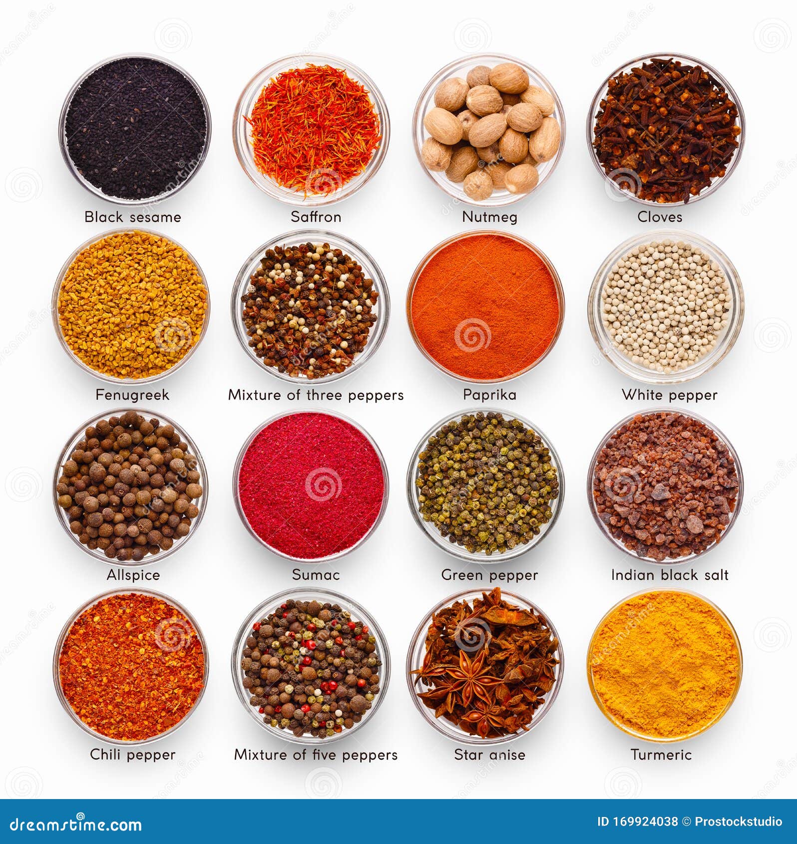 Collection of Assorted Culinary Spices with Names Stock Photo - Image ...