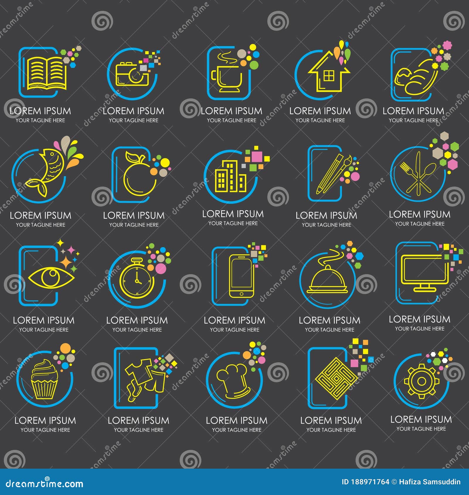 Collection of Assorted Icons. Vector Illustration Decorative Design ...