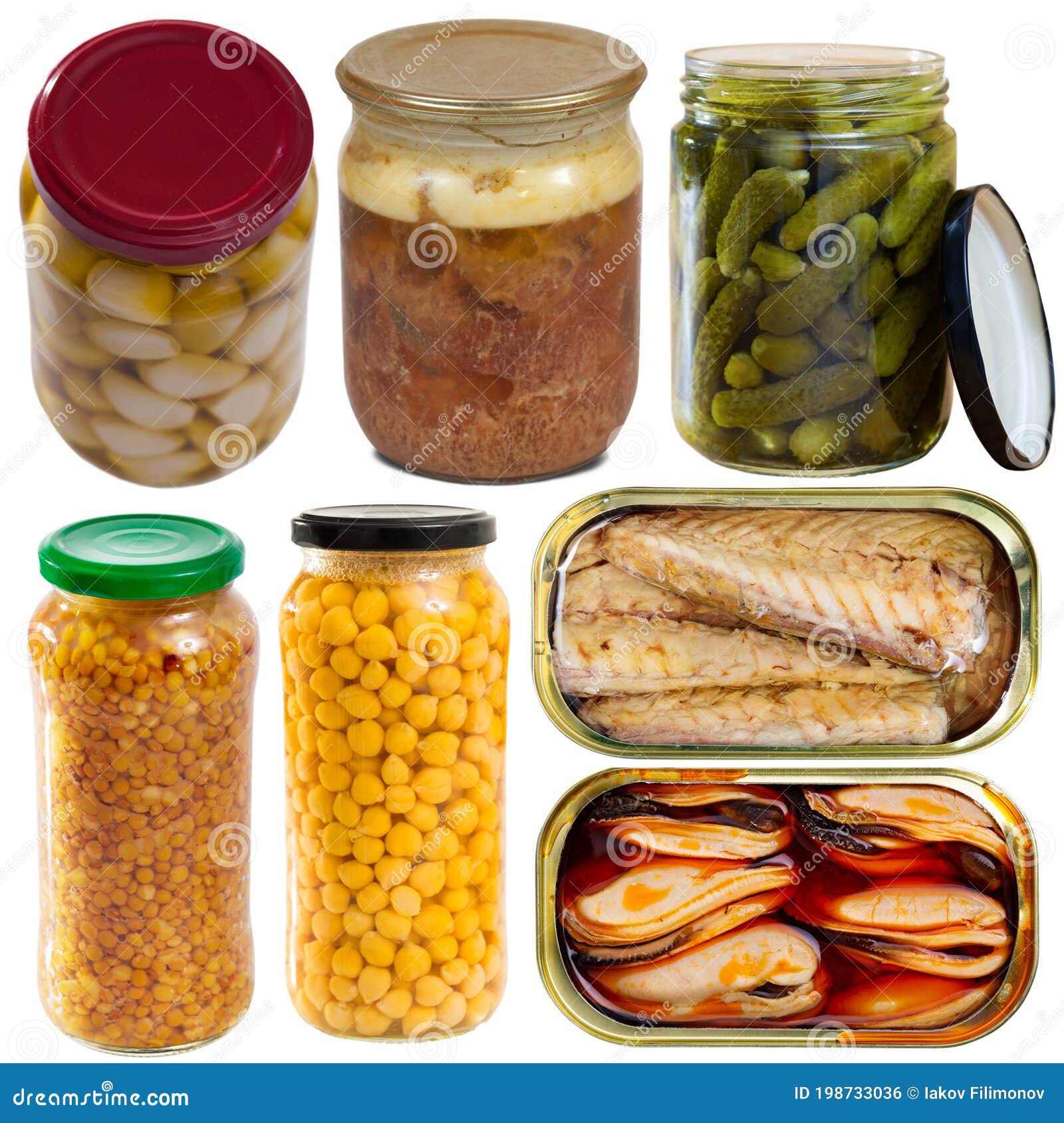 Set of Various Preserves Isolated Stock Photo - Image of glass ...