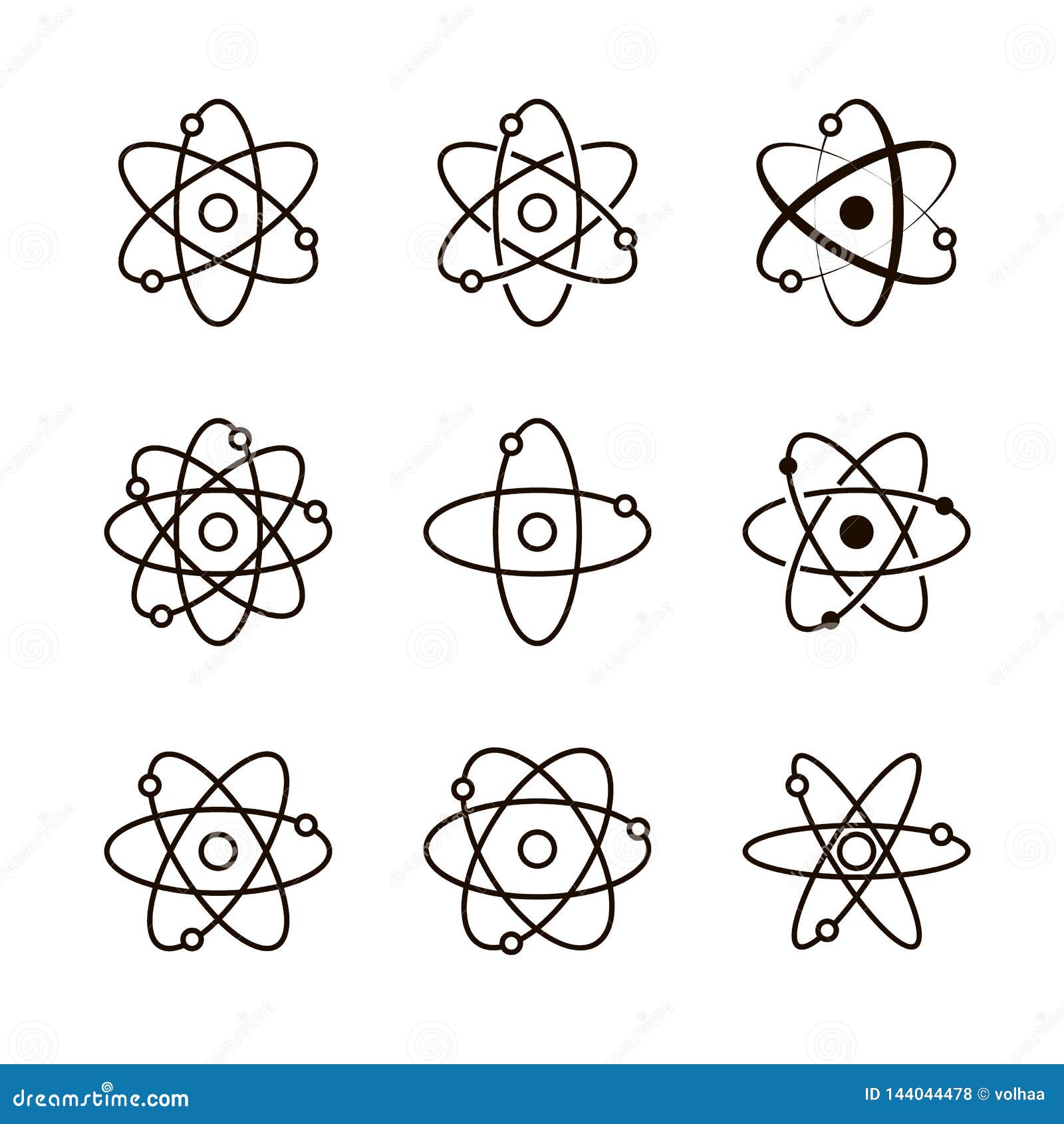 Collection of Atomic Structures Stock Vector - Illustration of atoms ...