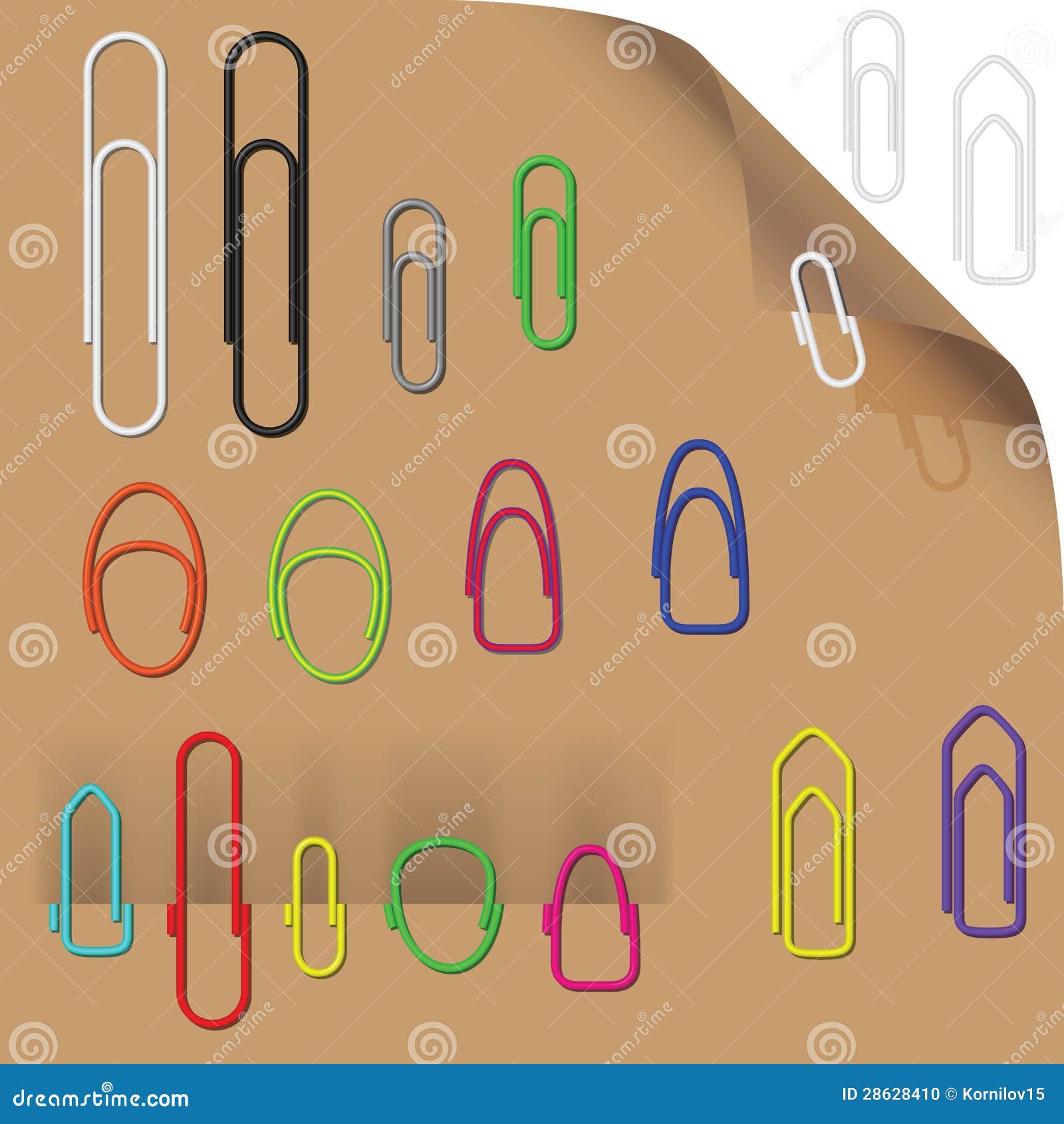 Collection of Attractive Paper Clips (ready To Use) Stock Vector ...