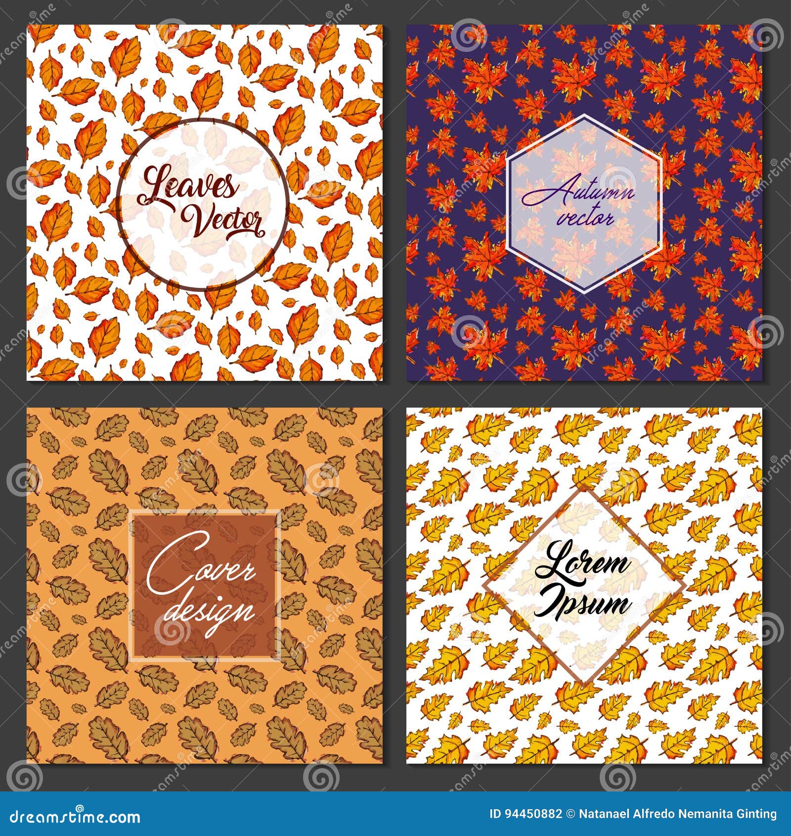 Collection of Autumn Leaves Poster Card Design Vector Stock Vector ...