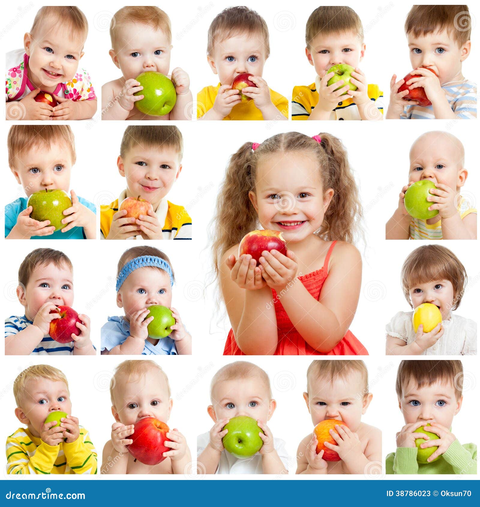 Collection of Babies and Kids Eating Apples Stock Image - Image of ...