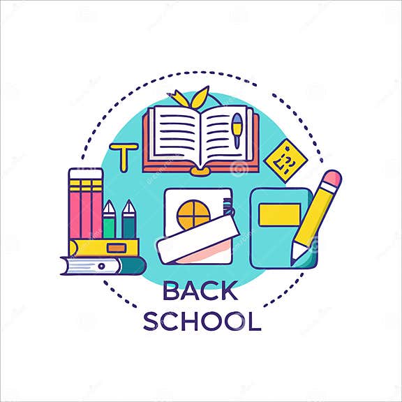 Collection of Back To School Theme Vector Icons Stock Vector ...