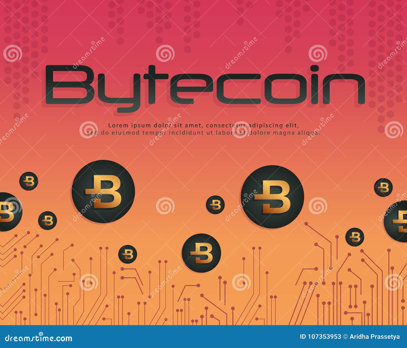 Collection Background Bytecoin Blockchain Style Stock Vector ...