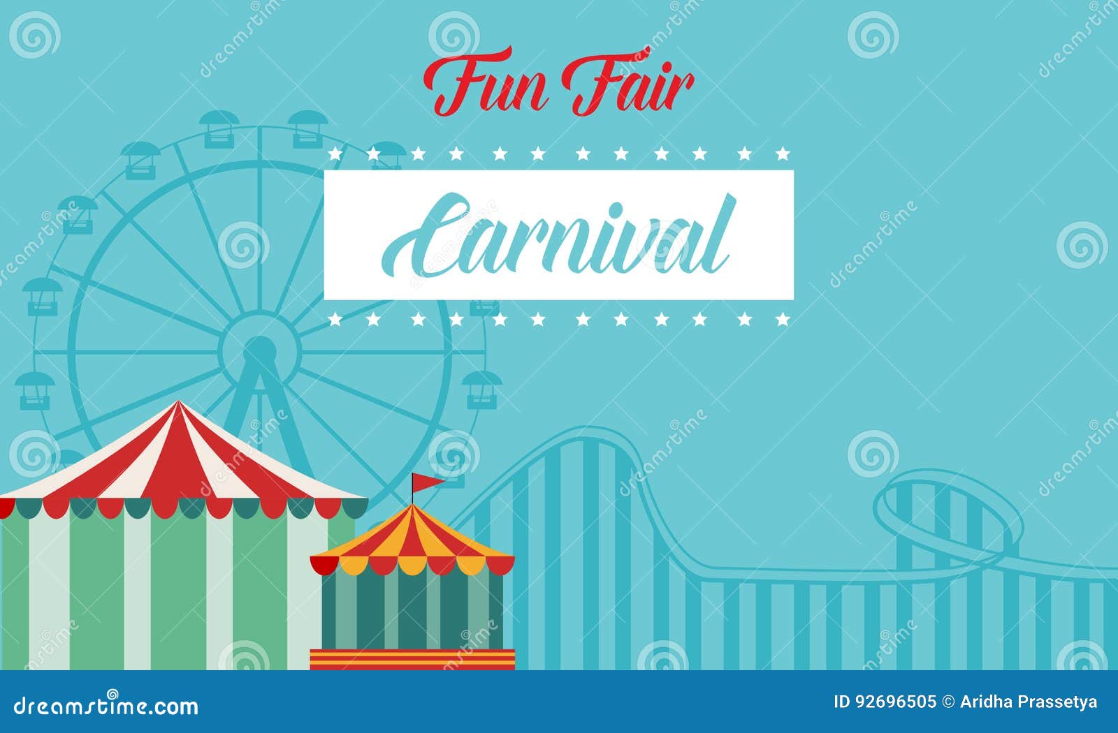 Collection Background Carnival Funfair Style Stock Vector - Illustration of tent, carnival: 92696505