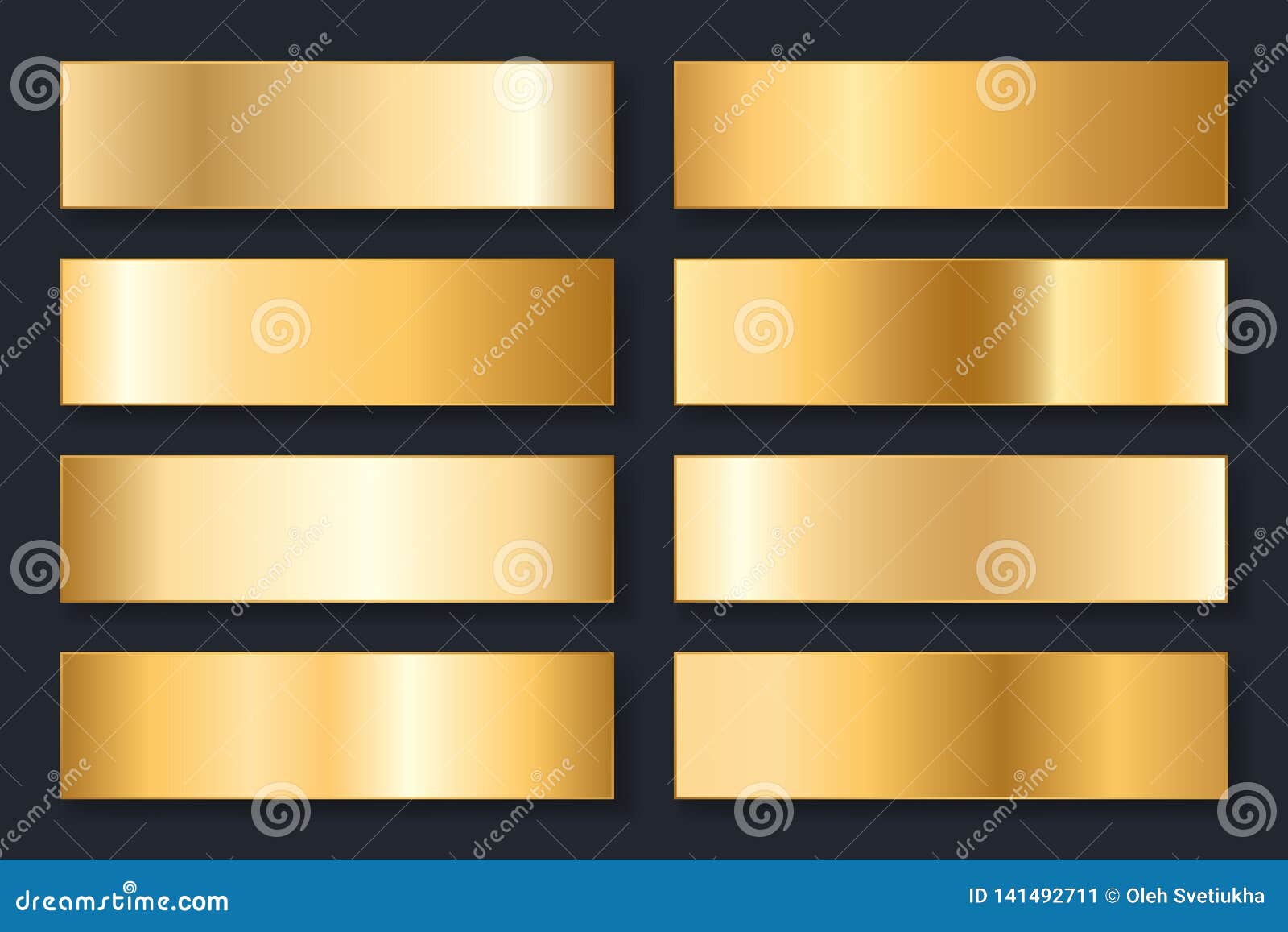 Collection of Backgrounds with a Metallic Gradient. Brilliant Plates ...