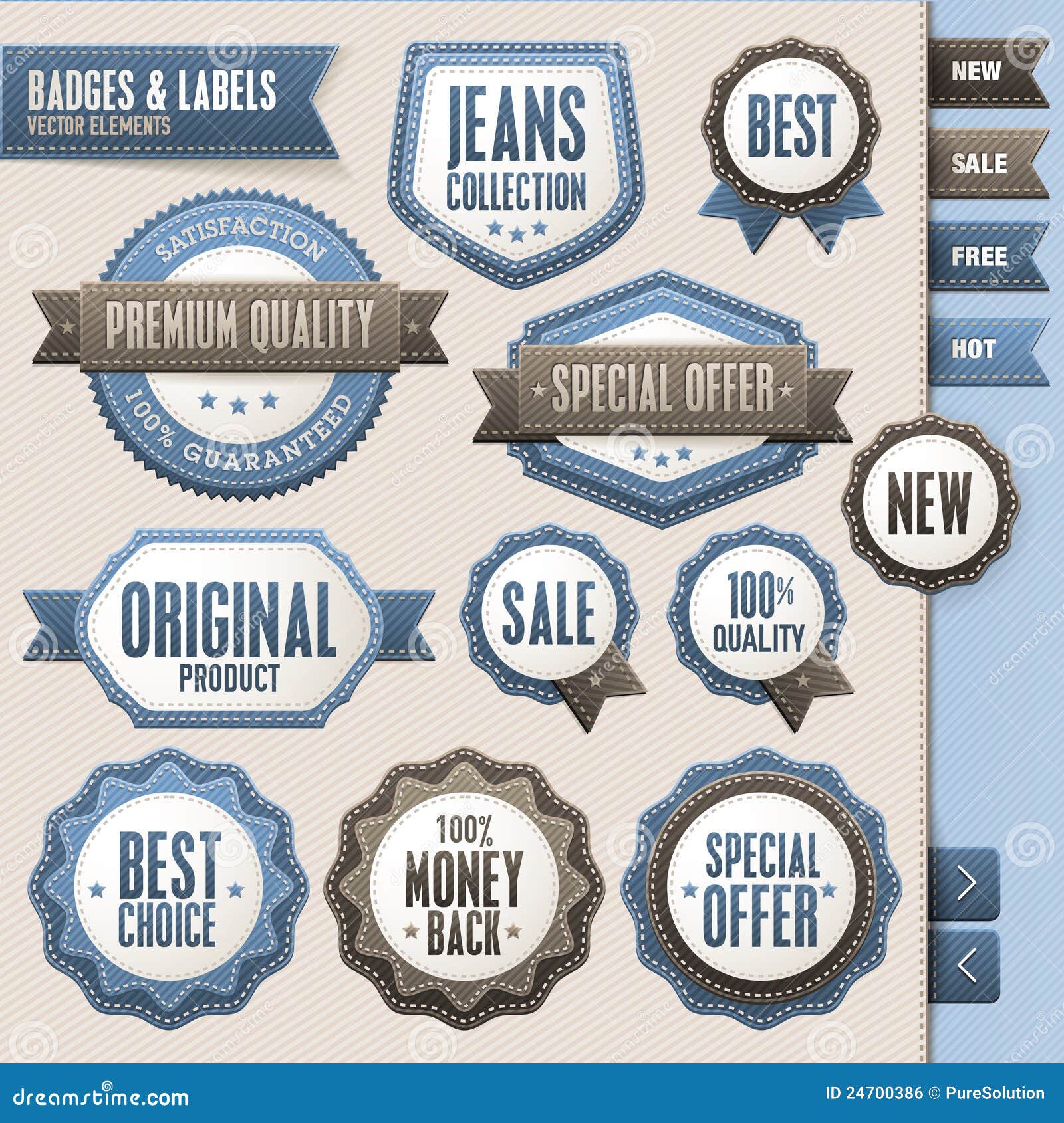 Collection of Badges and Labels Stock Vector - Illustration of jeans ...