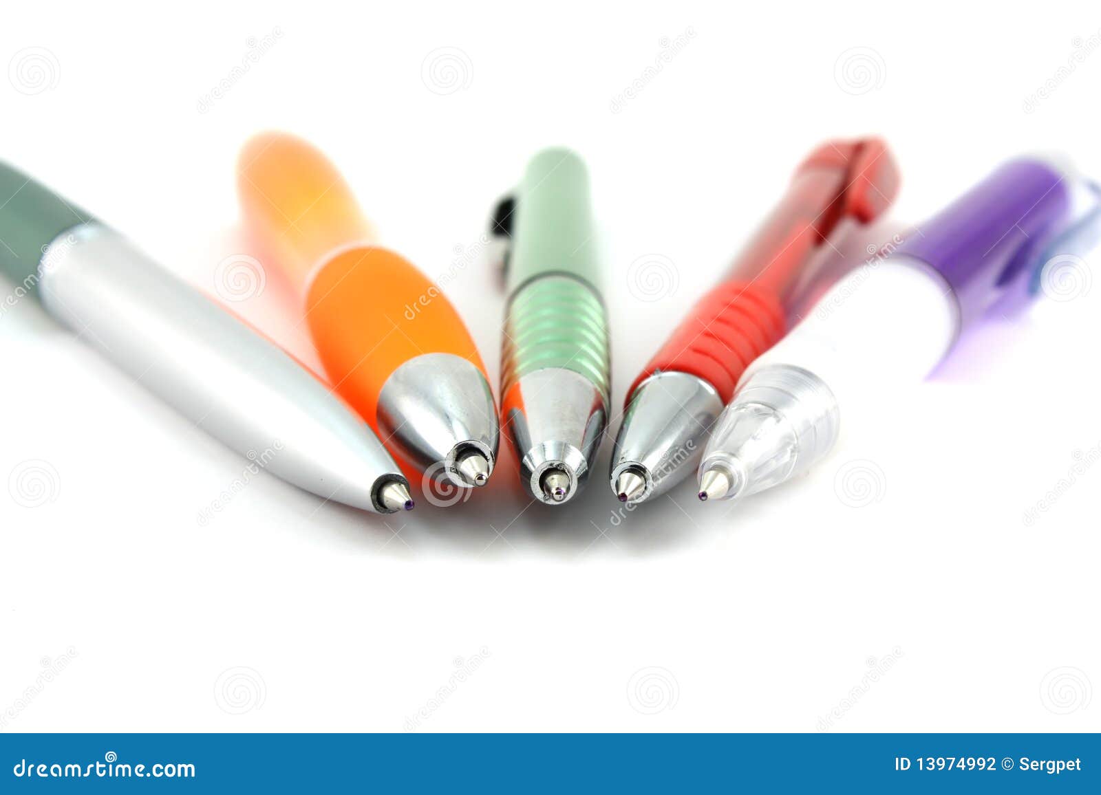 Collection of Ball-point Pen Stock Photo - Image of pencil, violet ...
