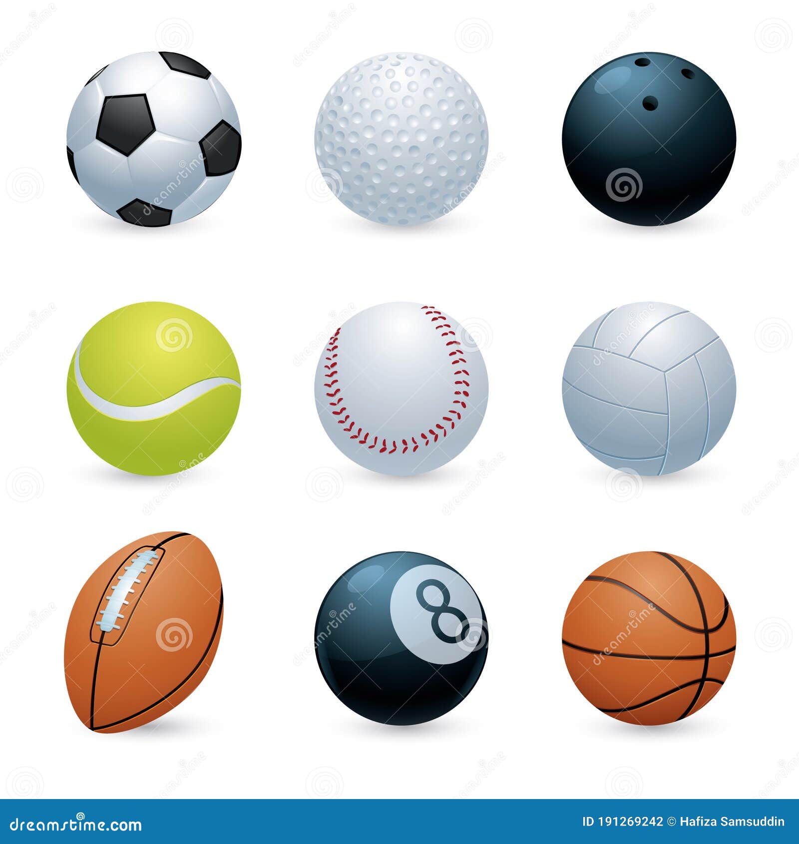 Collection of Balls. Vector Illustration Decorative Design Stock Vector ...