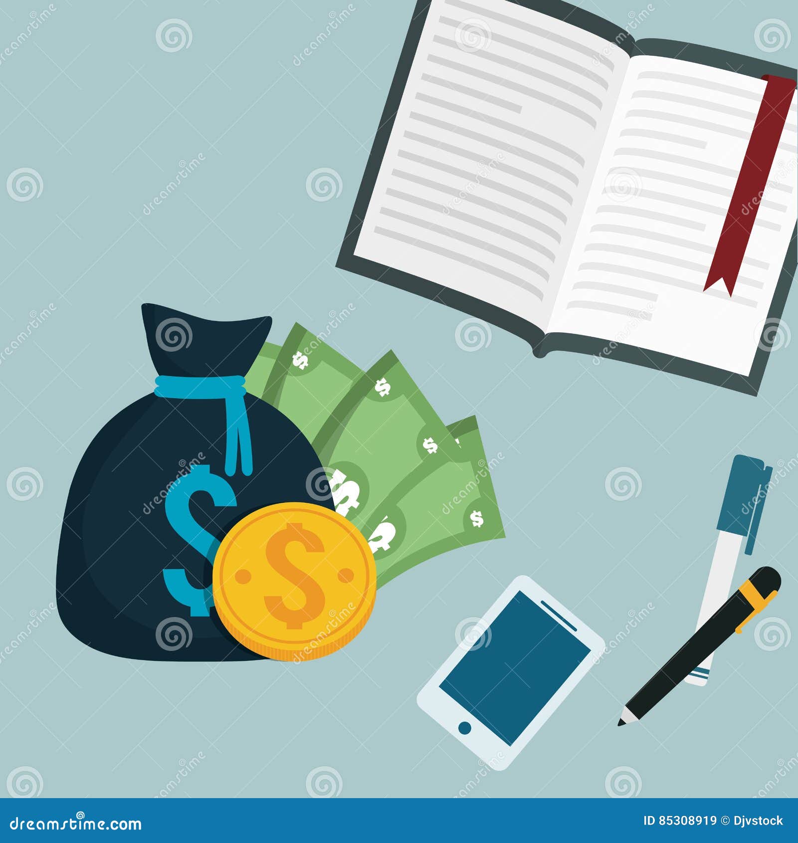 Collection Banking Finance Elements Stock Illustration - Illustration ...