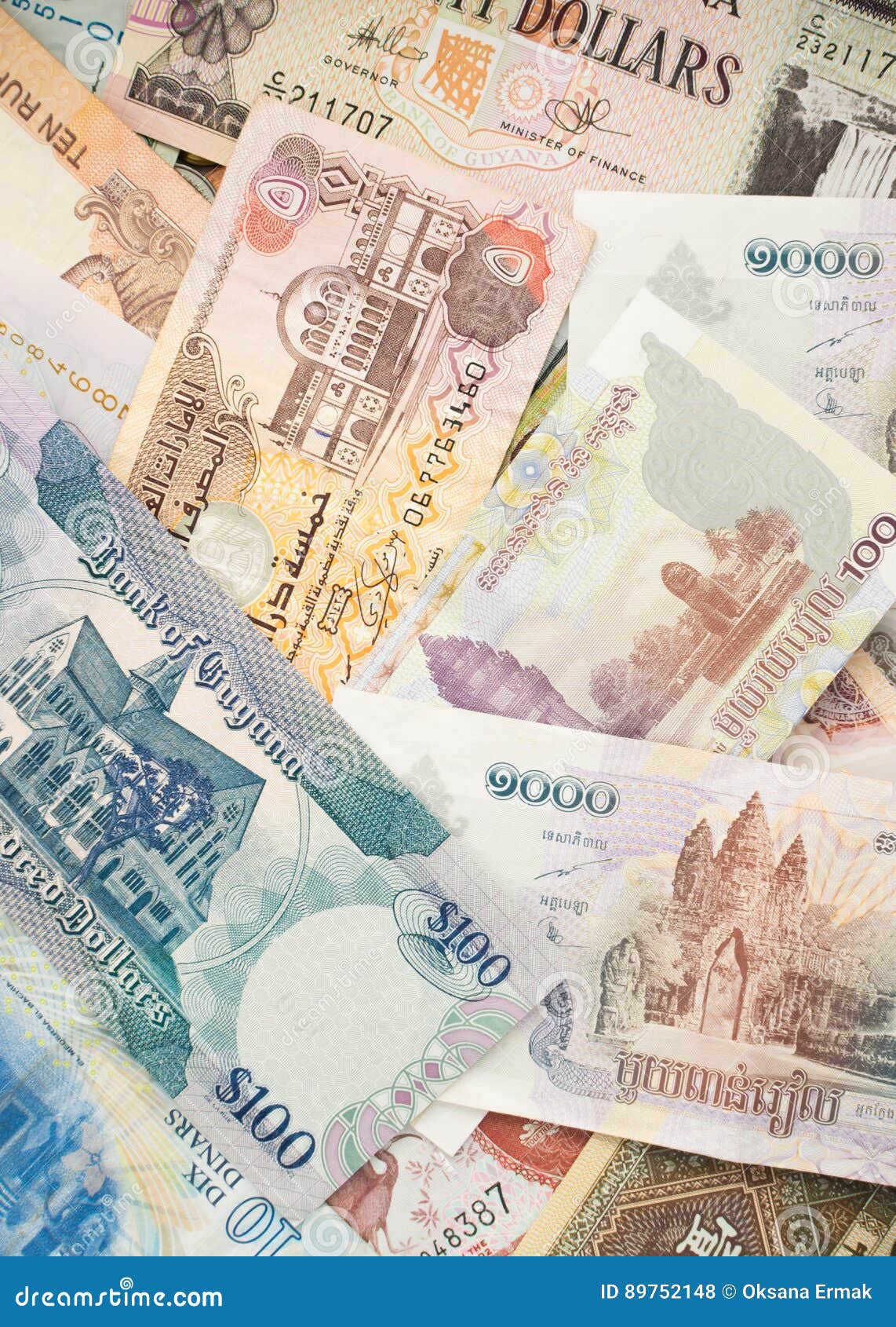 Collection of Banknotes from Around the World Stock Photo - Image of ...