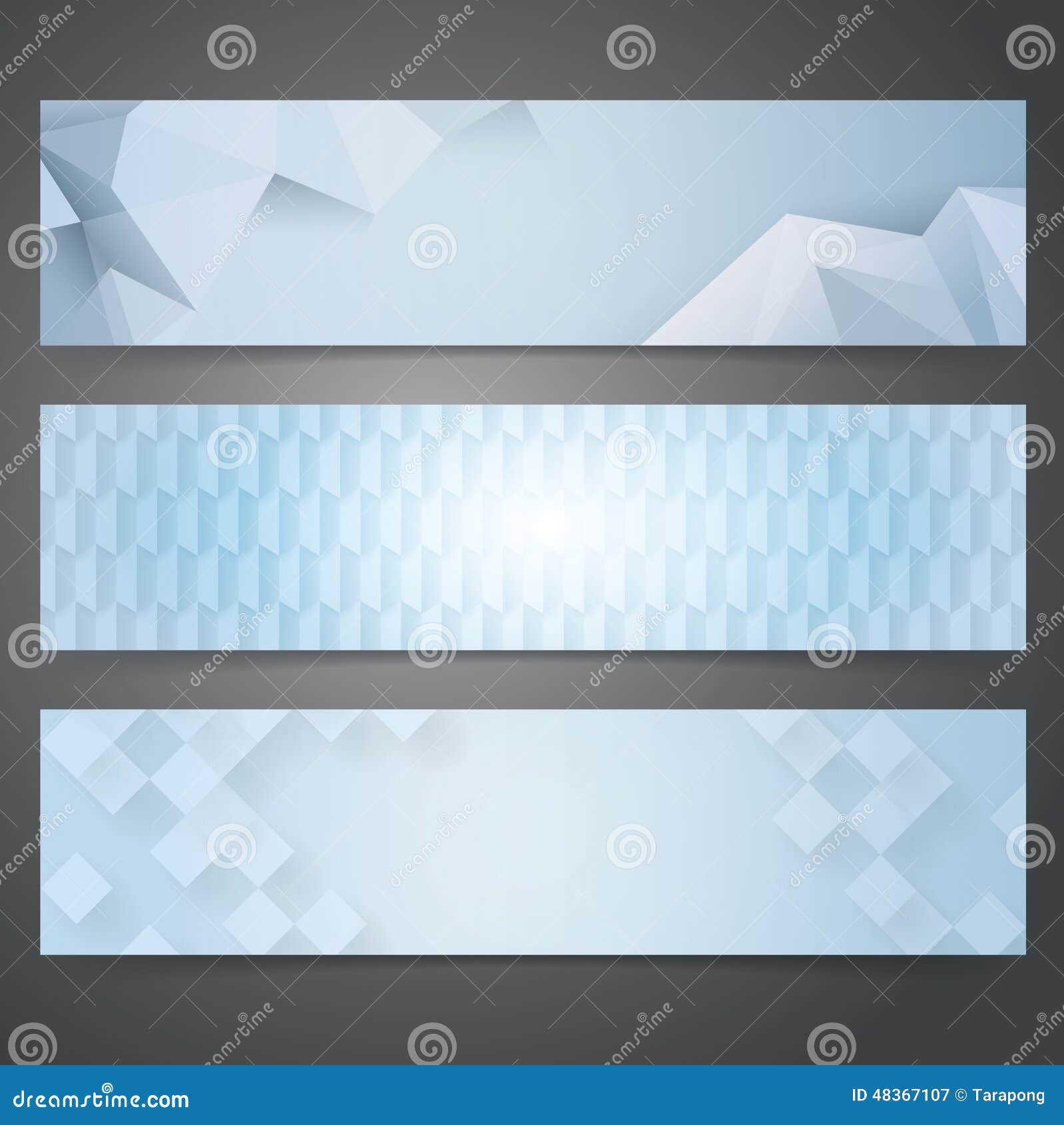 Collection Banner Design, Blue Geometric Background. Stock Vector ...